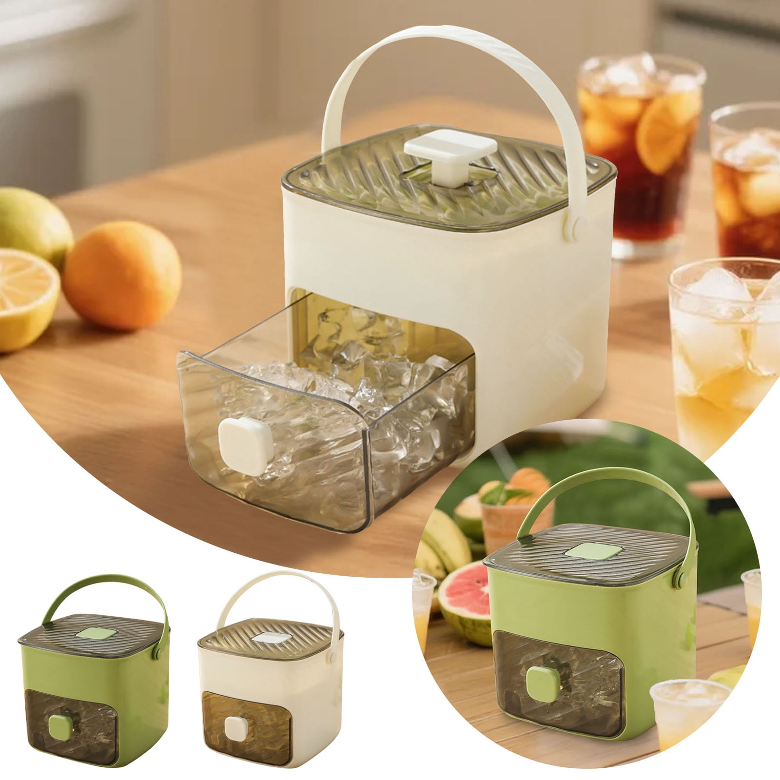 Samzpon The Portable Freezer Ice Maker With An Ice Bucket Can Quickly ...
