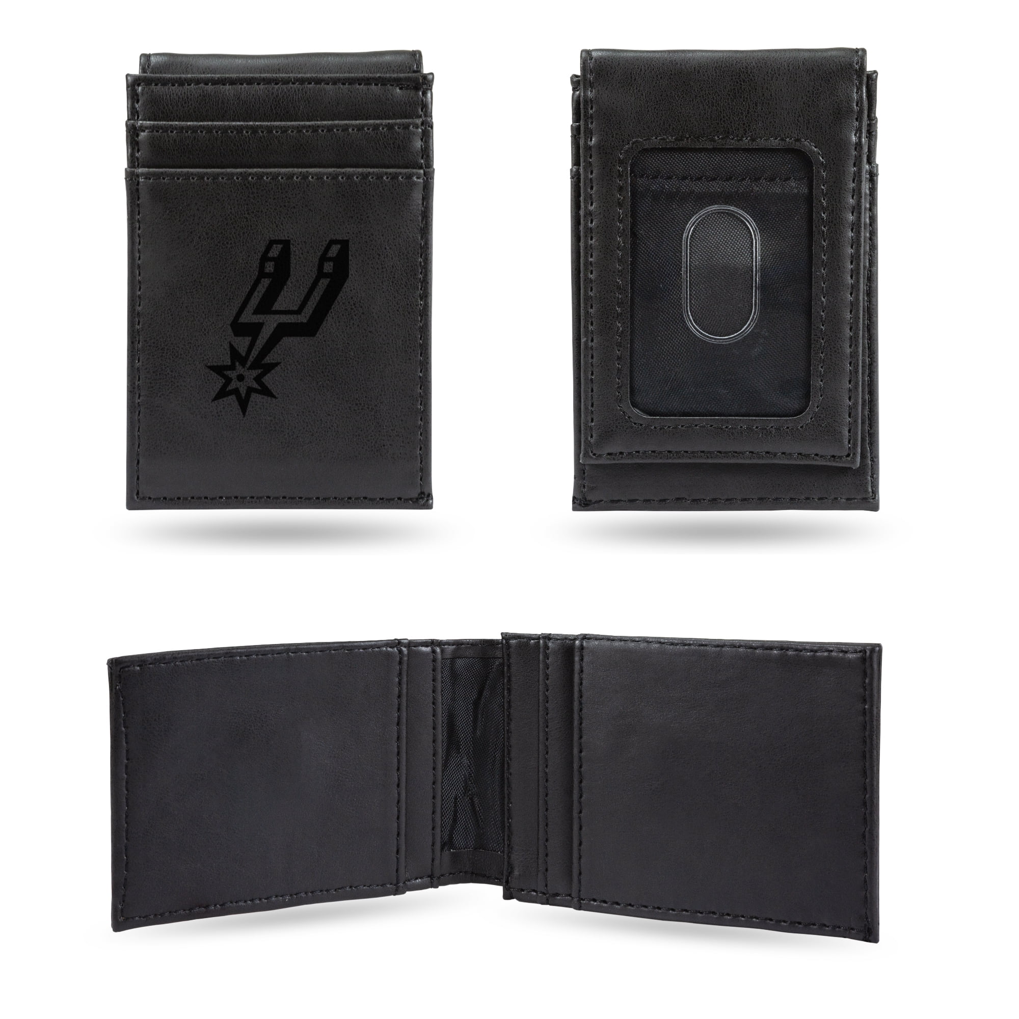 Spurs Laser Engraved Black Front Pocket Wallet - Walmart.com
