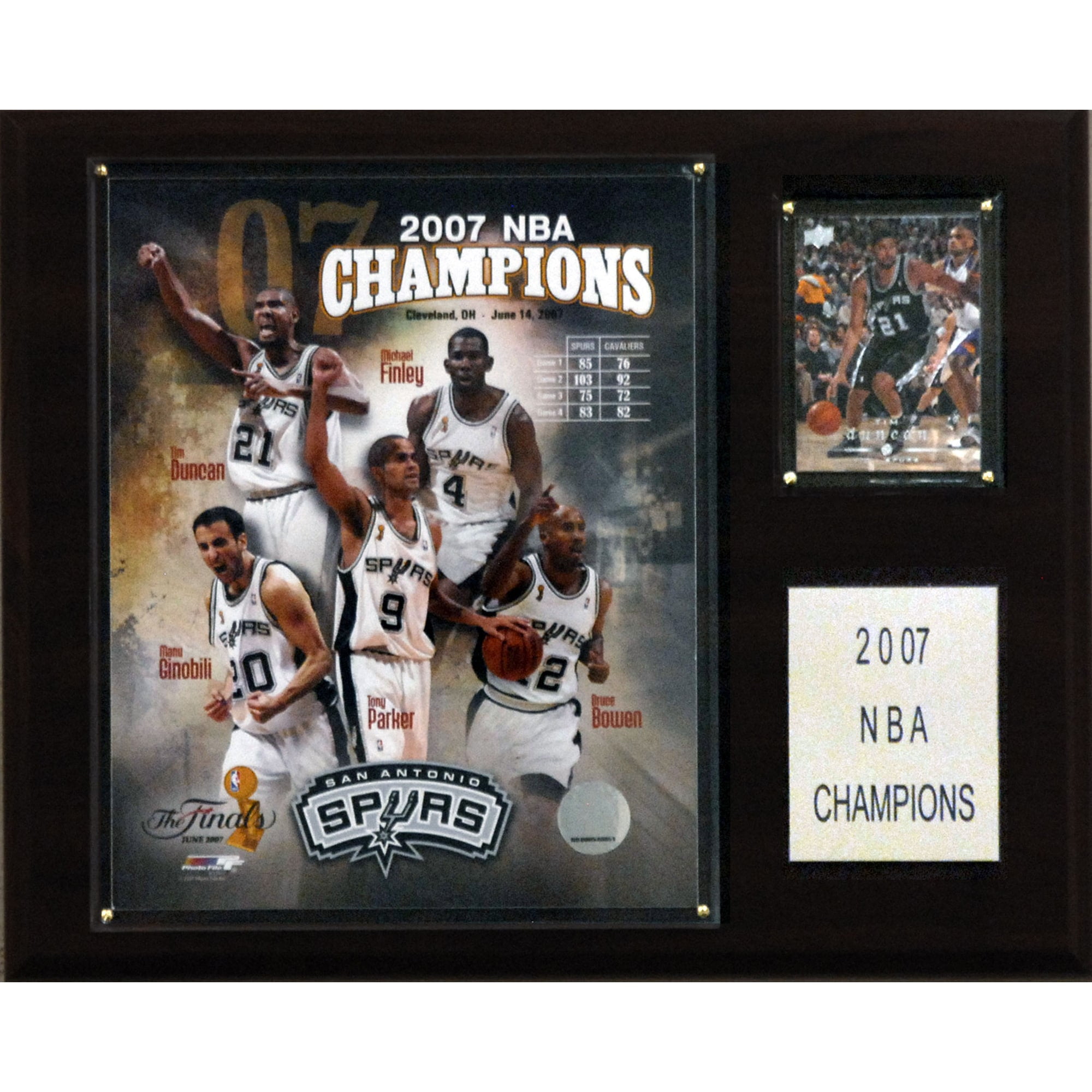 San Antonio Spurs 2007 NBA Finals Champions 12'' x 15'' Plaque ...