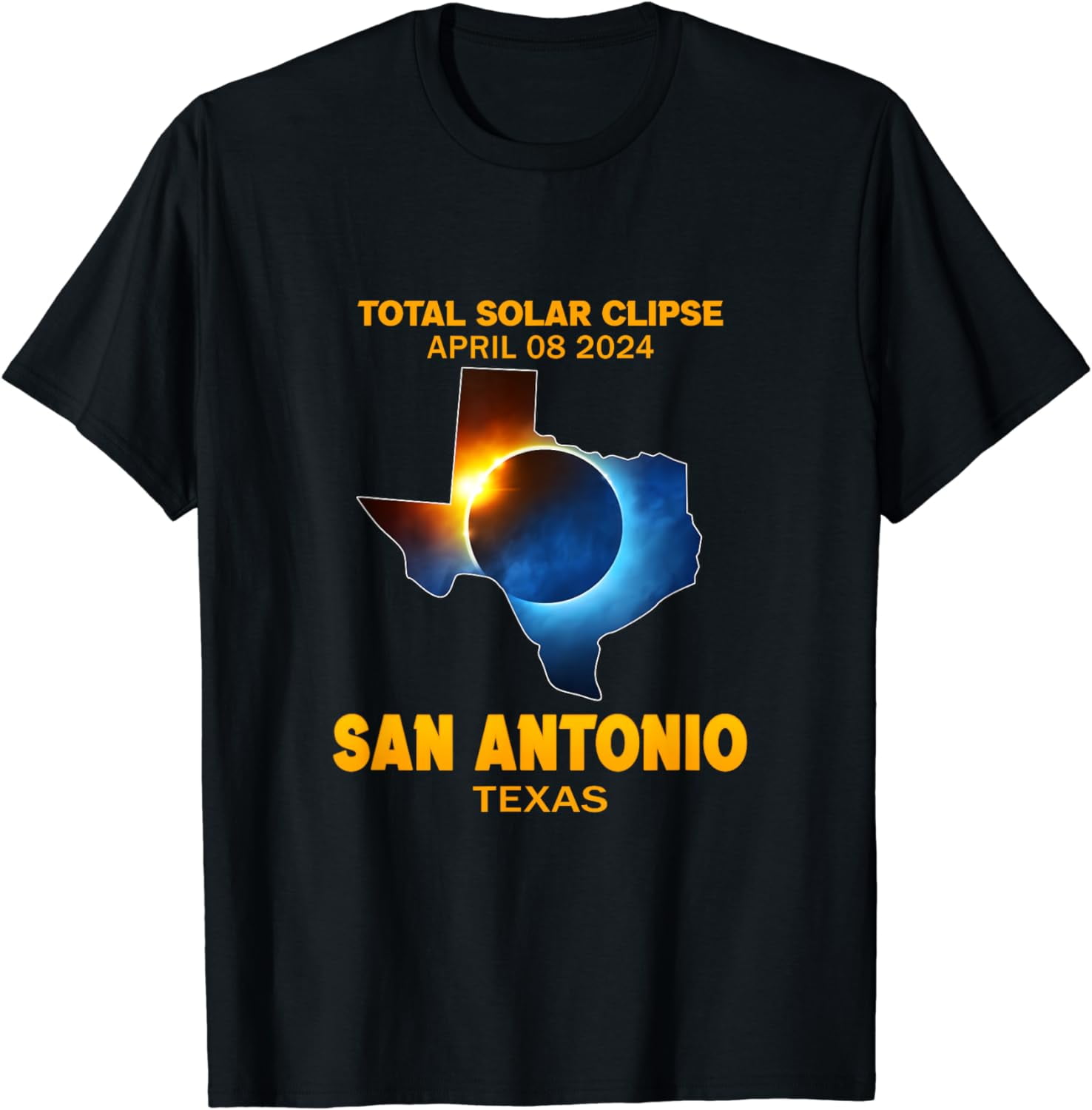 San Antonio Texas 2024 Total Solar Eclipse T-Shirt - Walmart.com