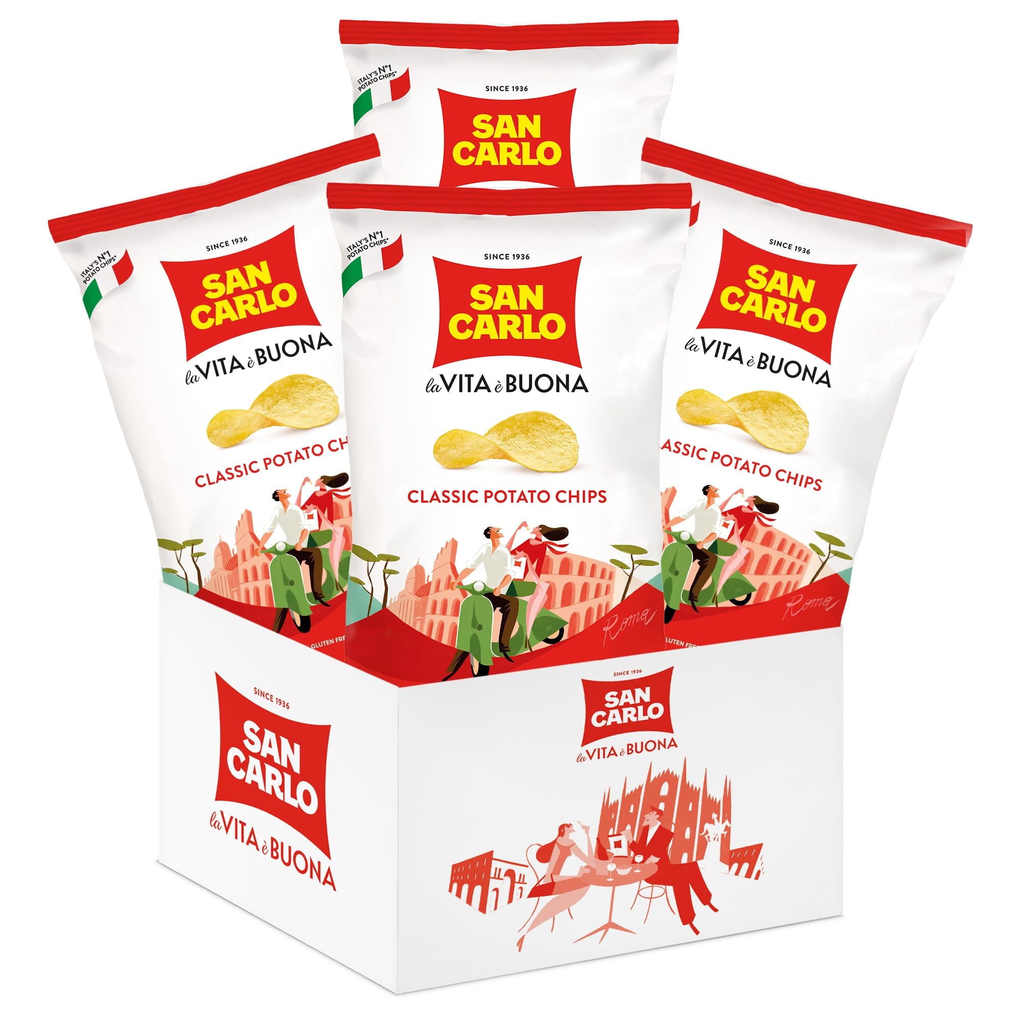 San Carlo 4X classic IRF13 180gr Italian Potato Chips Multi Pack ...