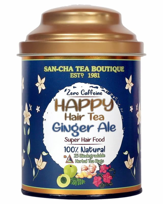 San-Cha Happy Hair Ginger Ale Herbal Tea - 25 Biodegradable Herbal Tea ...