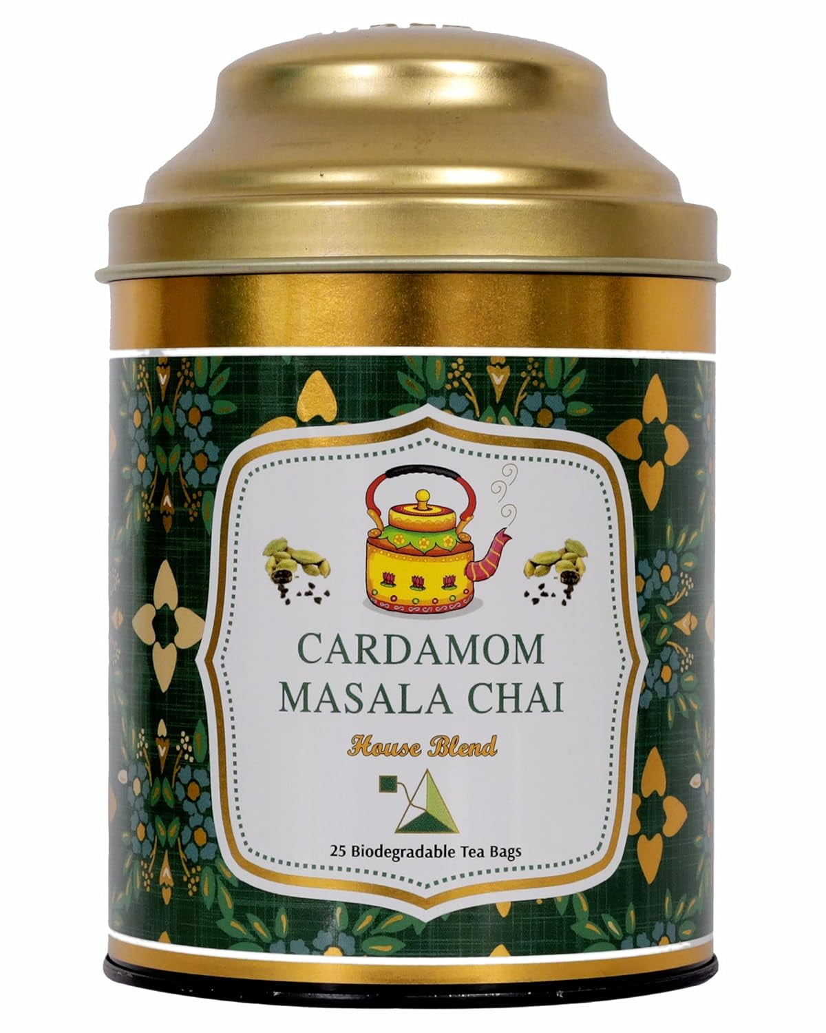San-Cha Tea Boutique Cardamom Masala Chai - 50gm, 1.7 Ounce, 25 Pyramid Tea Bags | Real Cardamom ...