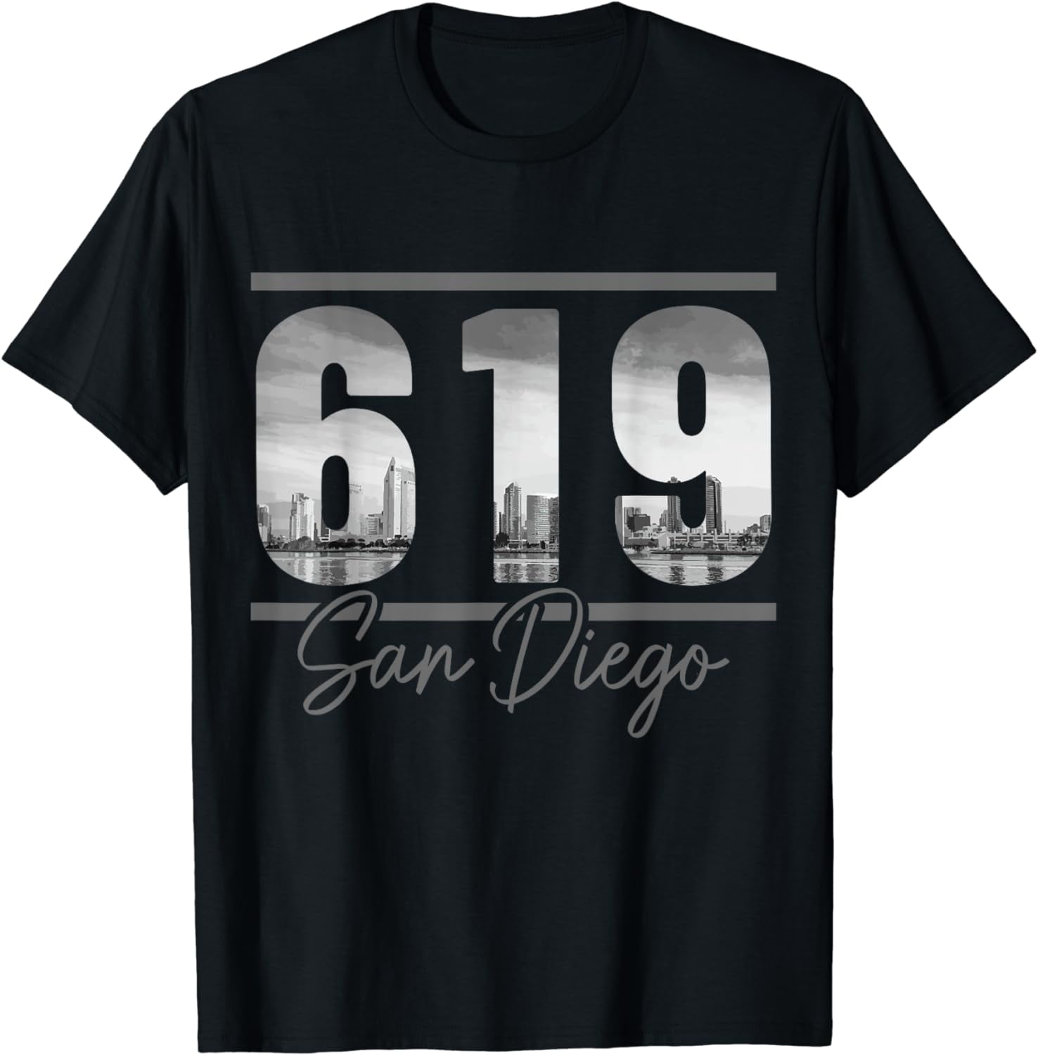 San Diego 619 Area Code Vintage Skyline California T-Shirt - Walmart.com