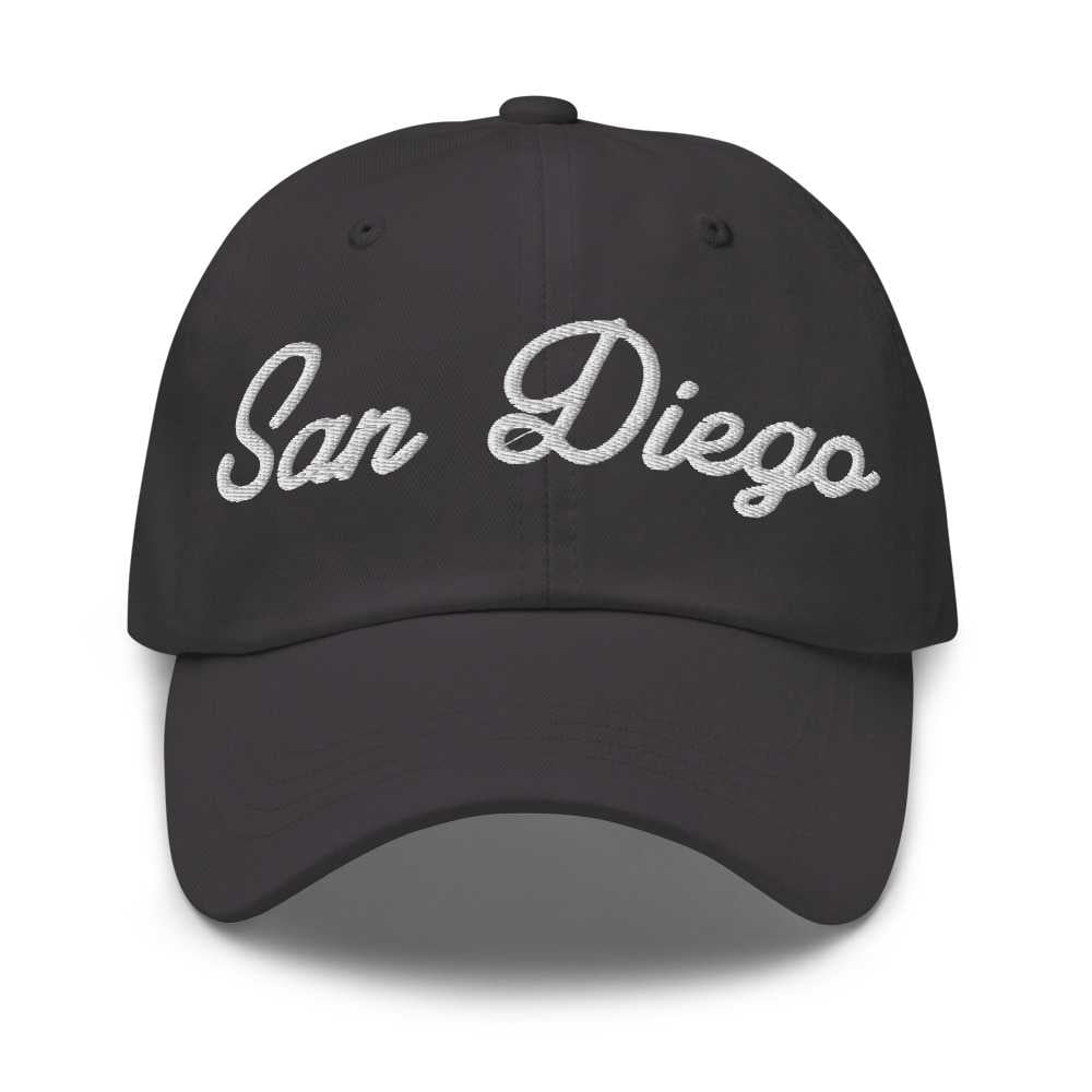 San Diego Baseball Cap San Diego Dad Hat Bold Script California CA Hat ...