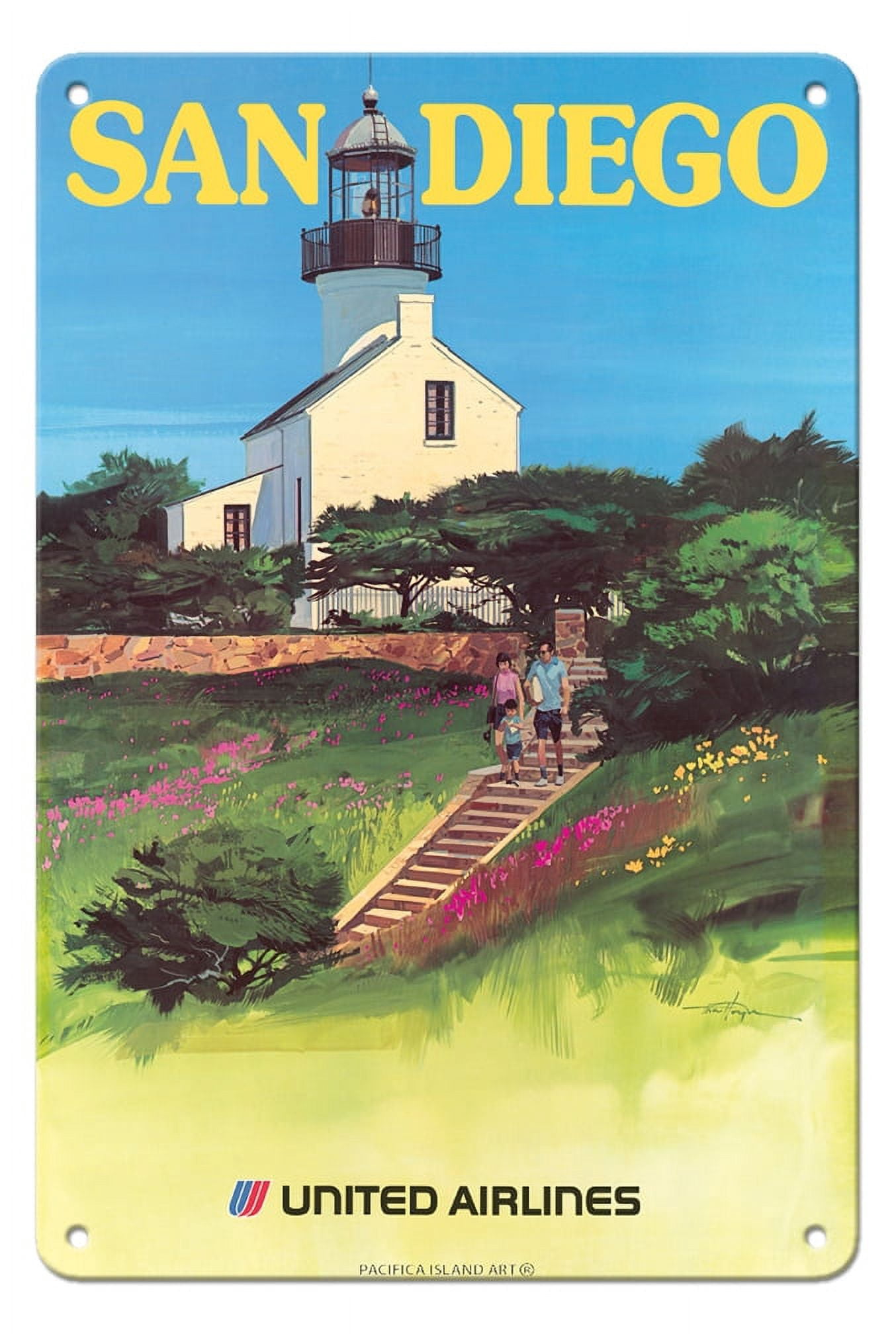 San Diego California - Old Point Loma Lighthouse - Vintage Airline ...