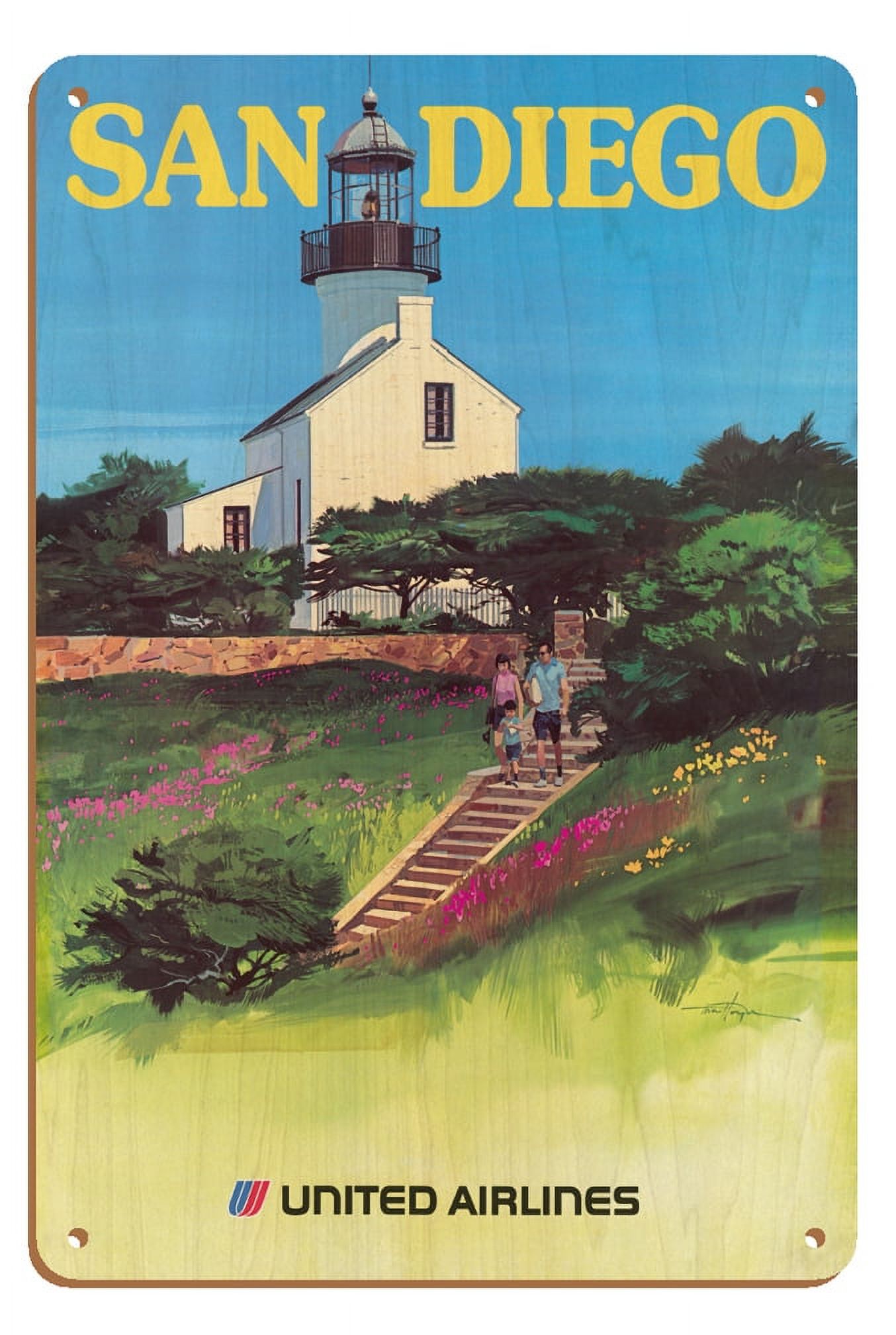 San Diego California - Old Point Loma Lighthouse - Vintage Airline ...