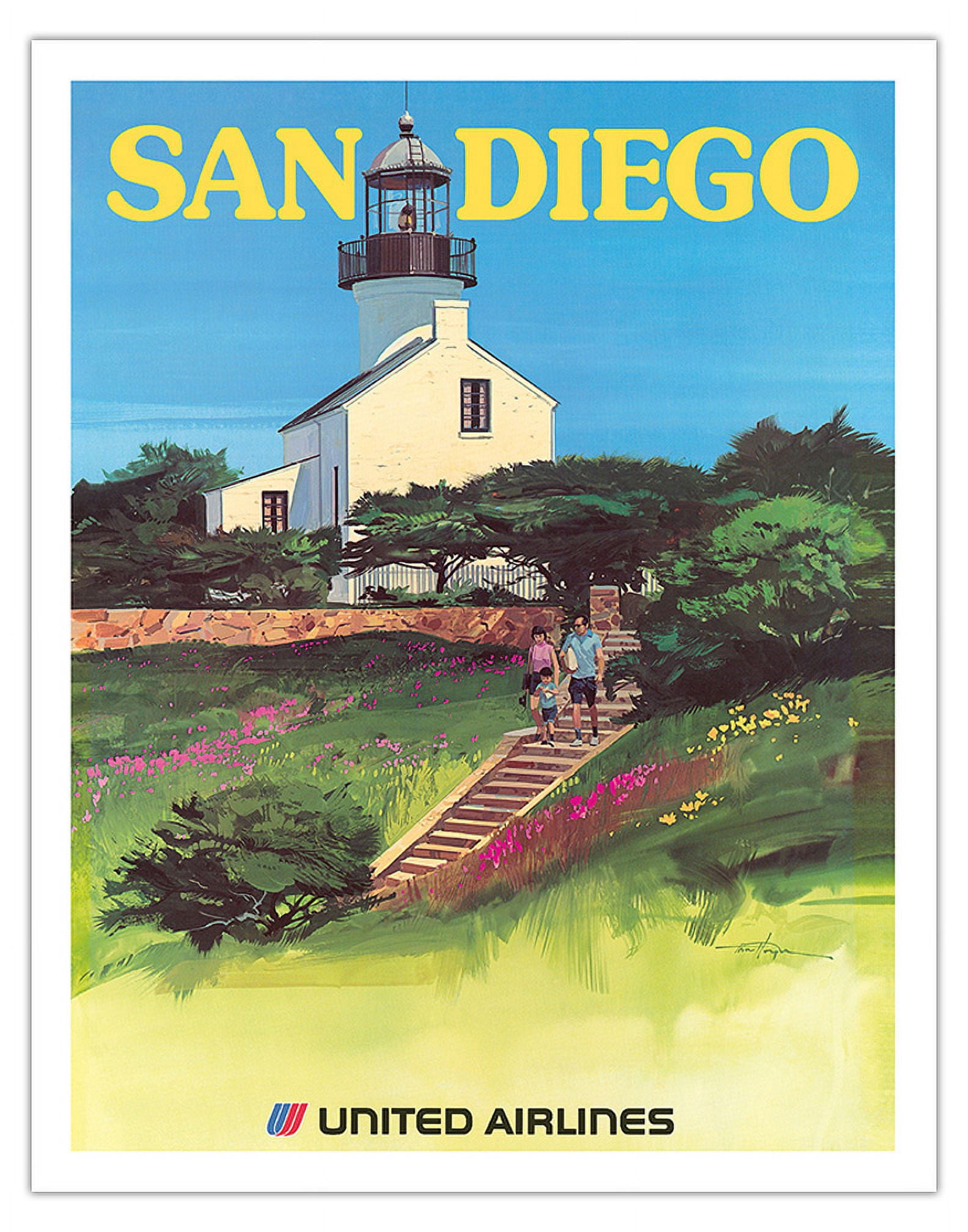 San Diego California - Old Point Loma Lighthouse - Vintage Airline ...
