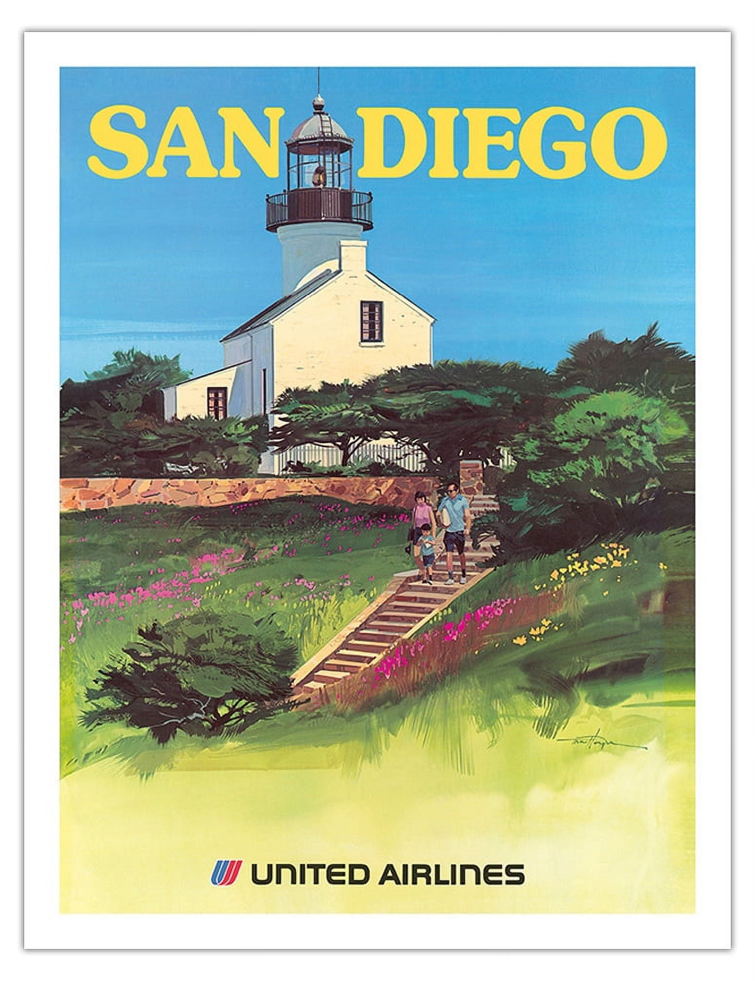 San Diego California - Old Point Loma Lighthouse - Vintage Airline ...