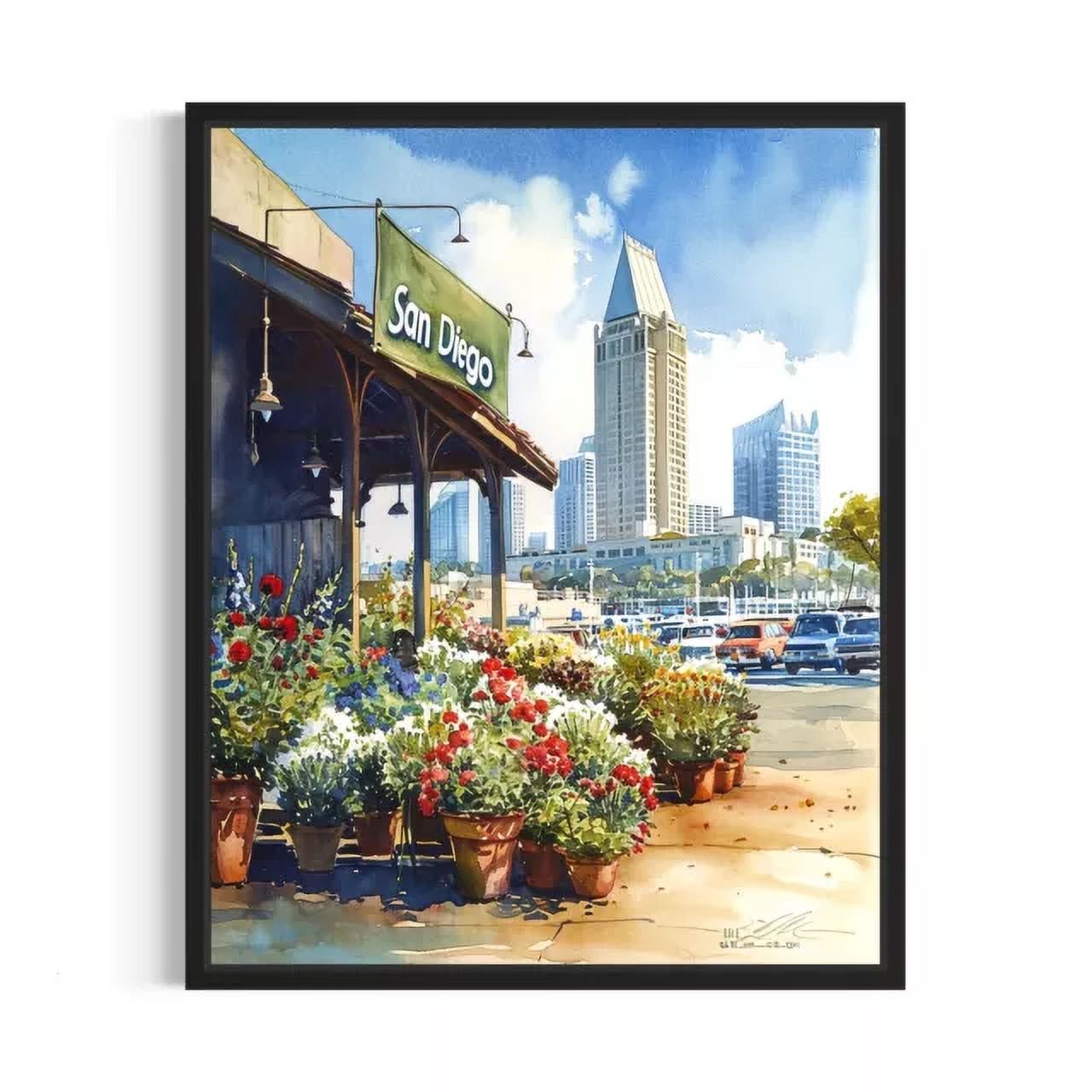 San Diego Flower Market Background Photo Art Print Poster Wall Art ...