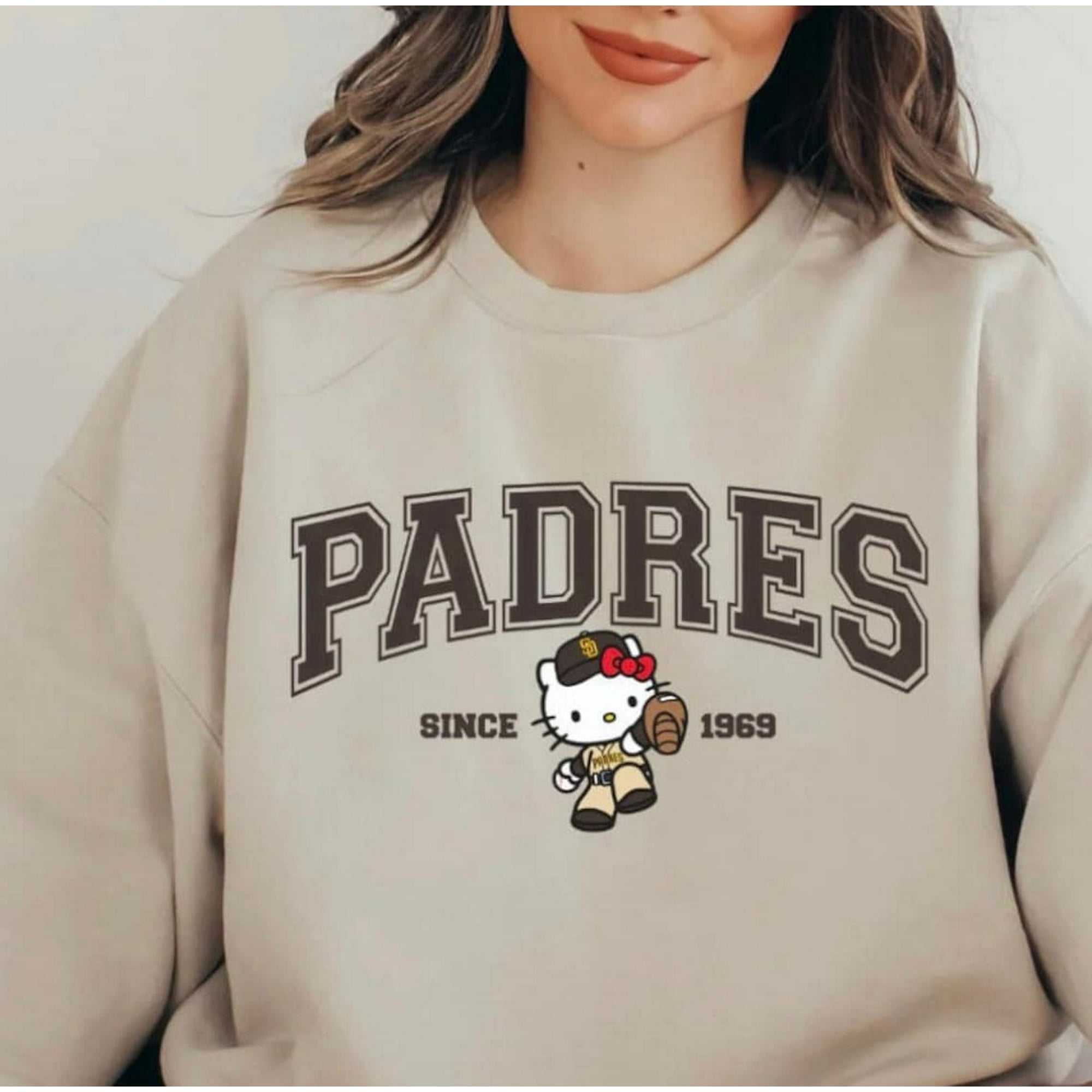 San Diego Hello Kitty Baseball Sweatshirt | Vintage Style Padres ...