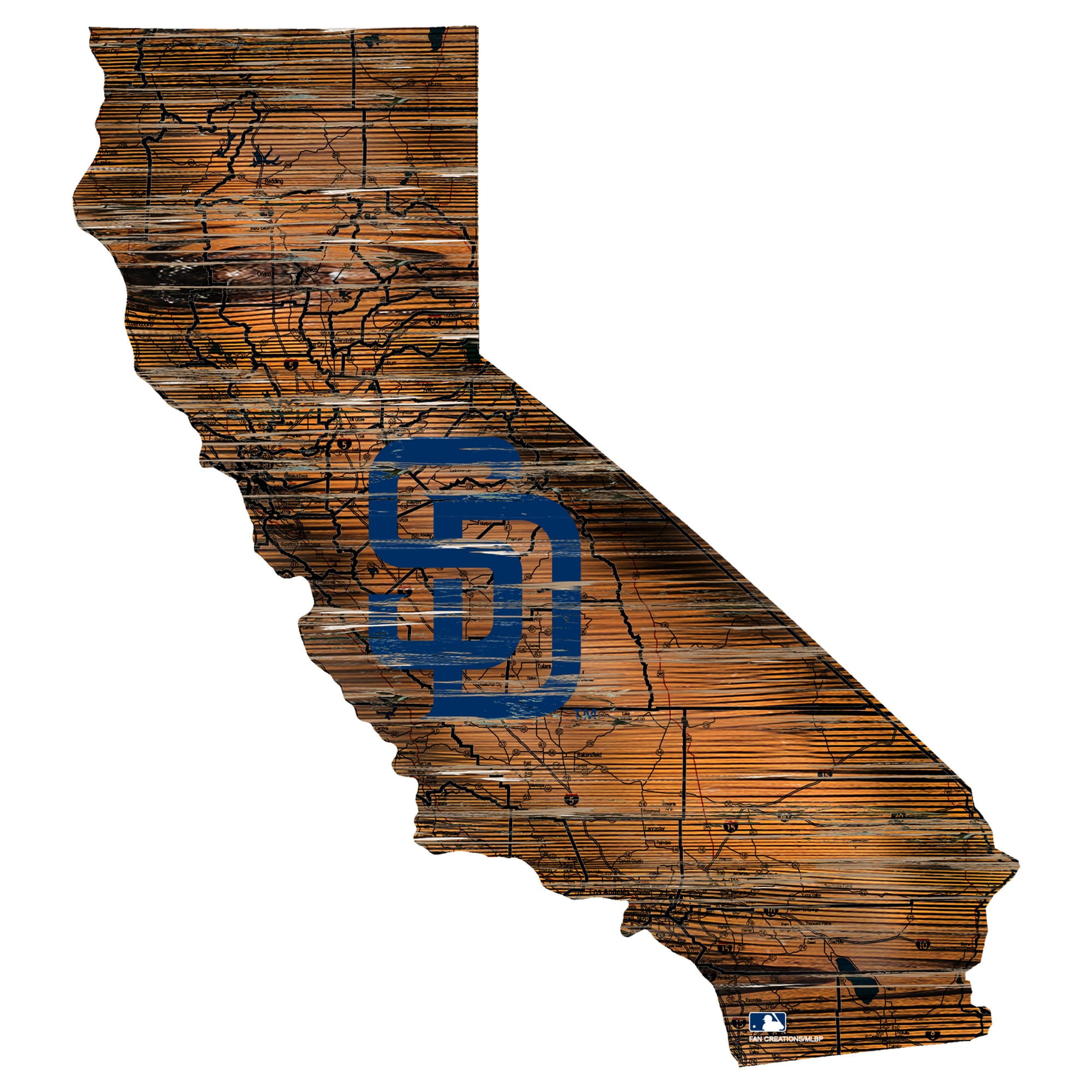 San Diego Padres 12'' Road Map State Cutout Sign - Walmart.com