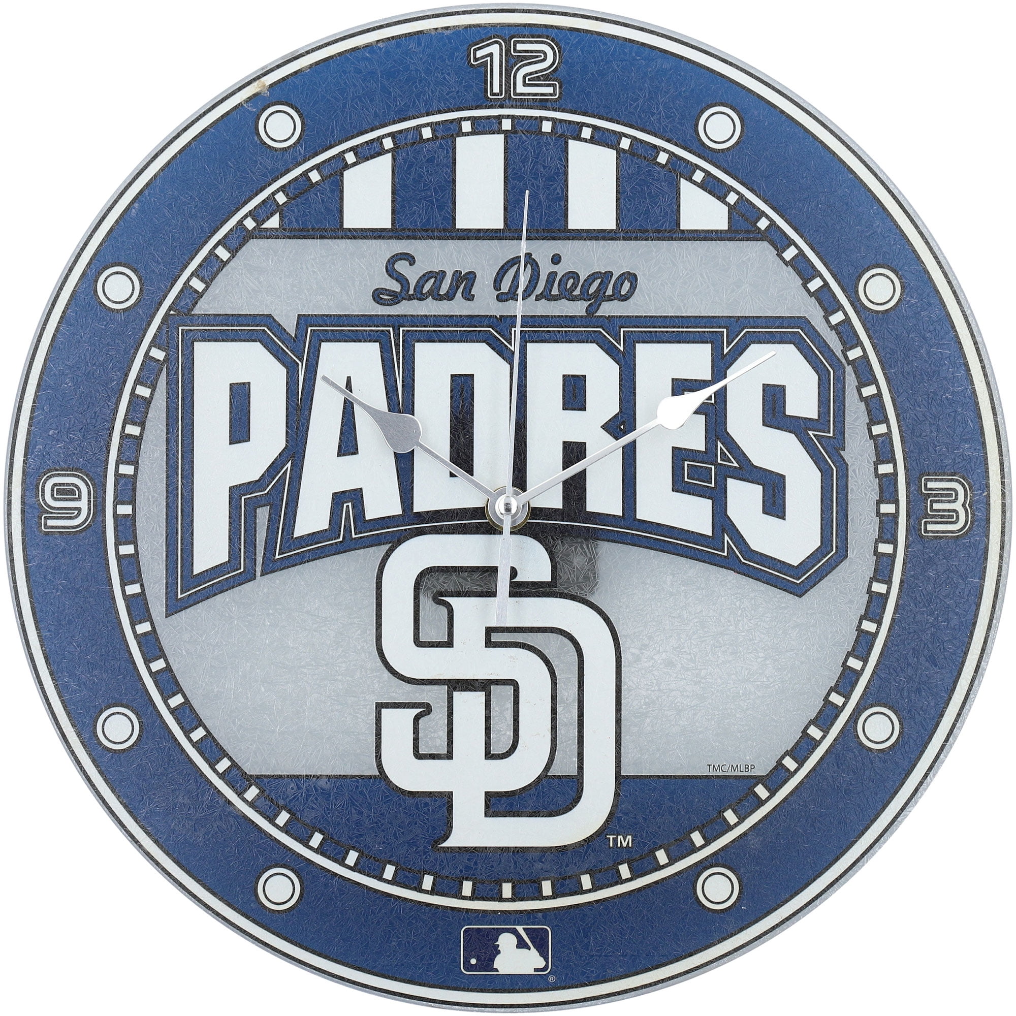 San Diego Padres 12'' Art Glass Wall Clock - Walmart.com