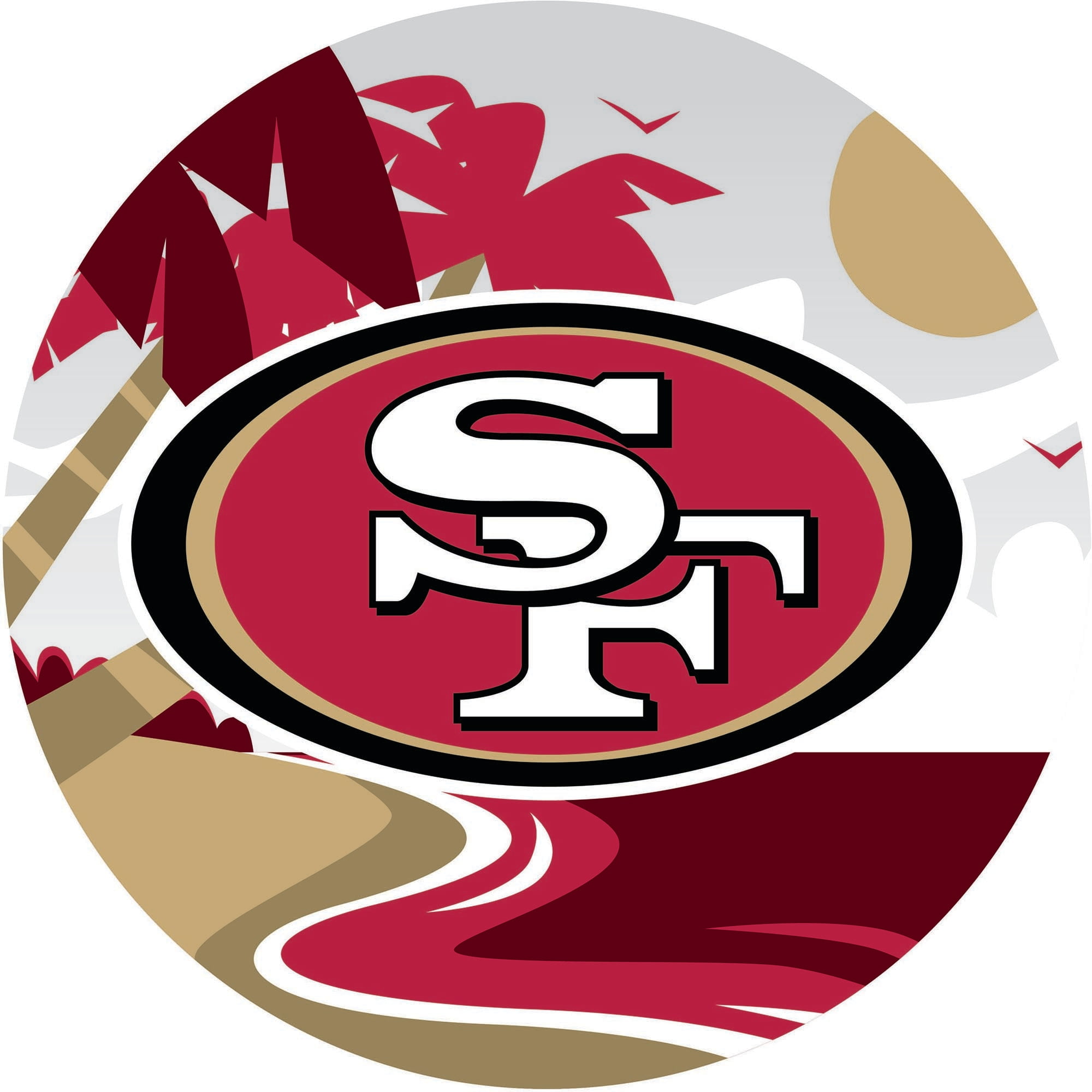 San Francisco 49ers 12" Landscape Circle Sign - Walmart.com