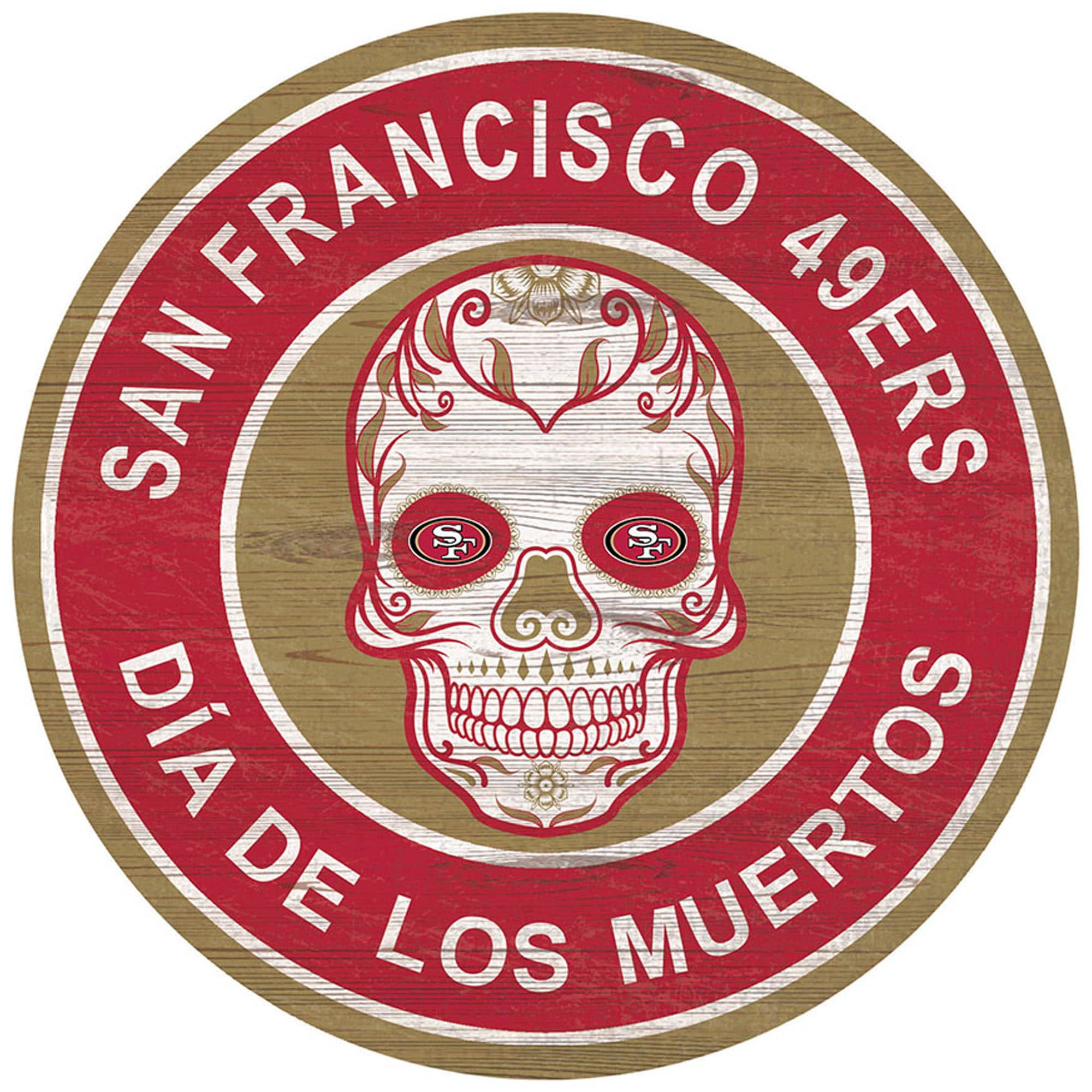 San Francisco 49ers 12'' Sugar Skull Circle Sign - Walmart.com