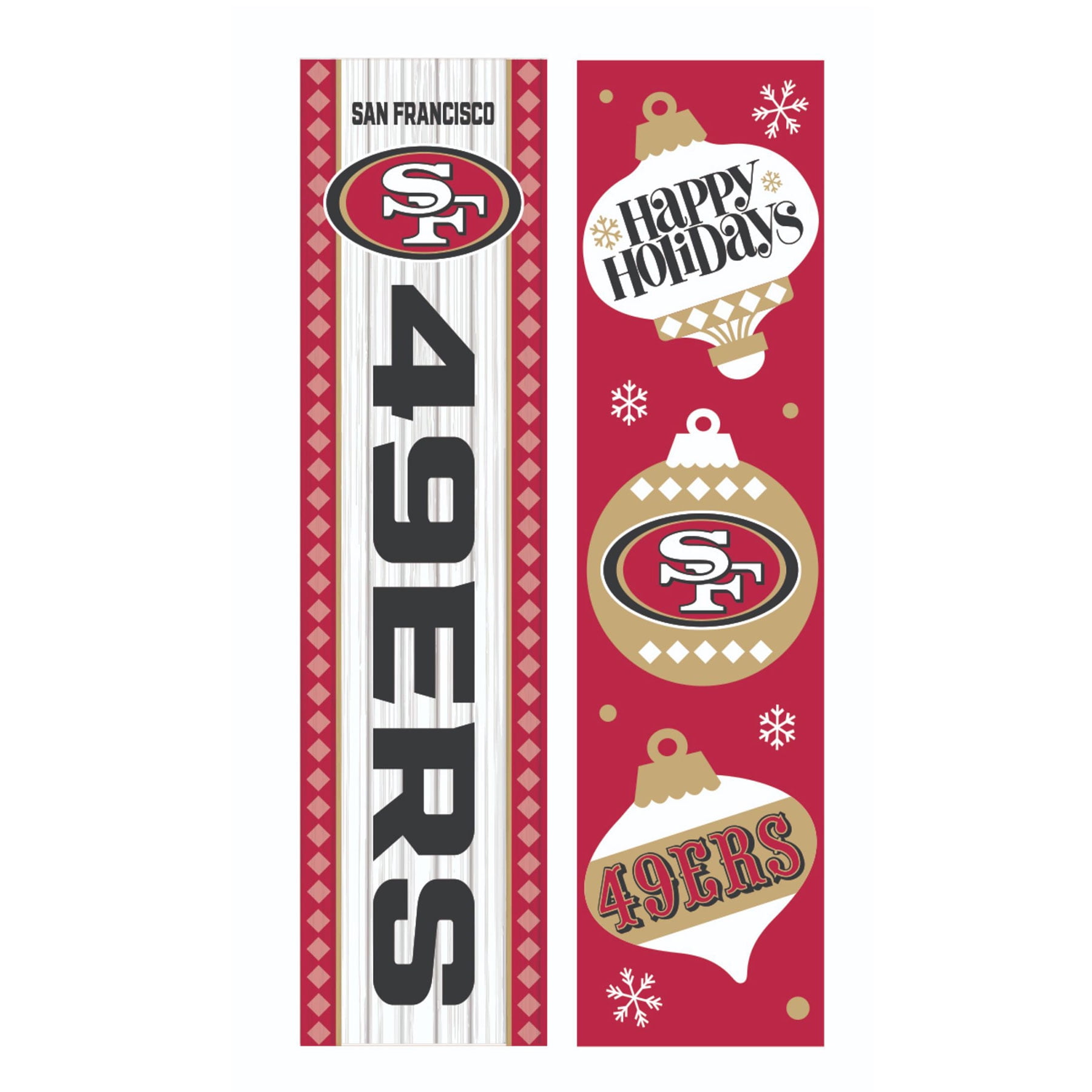 San Francisco 49ers 47" Double Sided Christmas Leaner Fan Sign ...