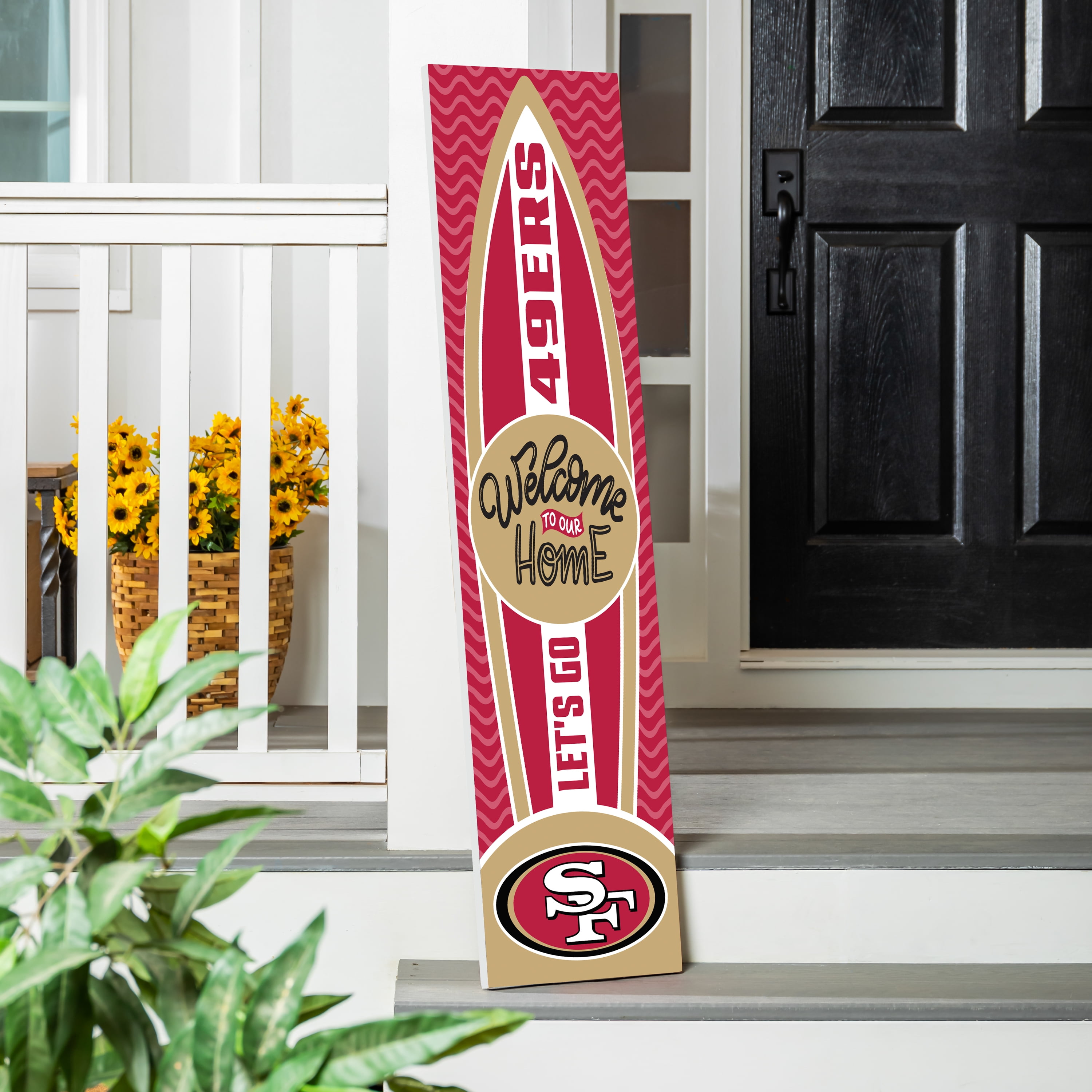 San Francisco 49ers 47" Surfboard Summer Porch Leaner Welcome Wall Sign ...