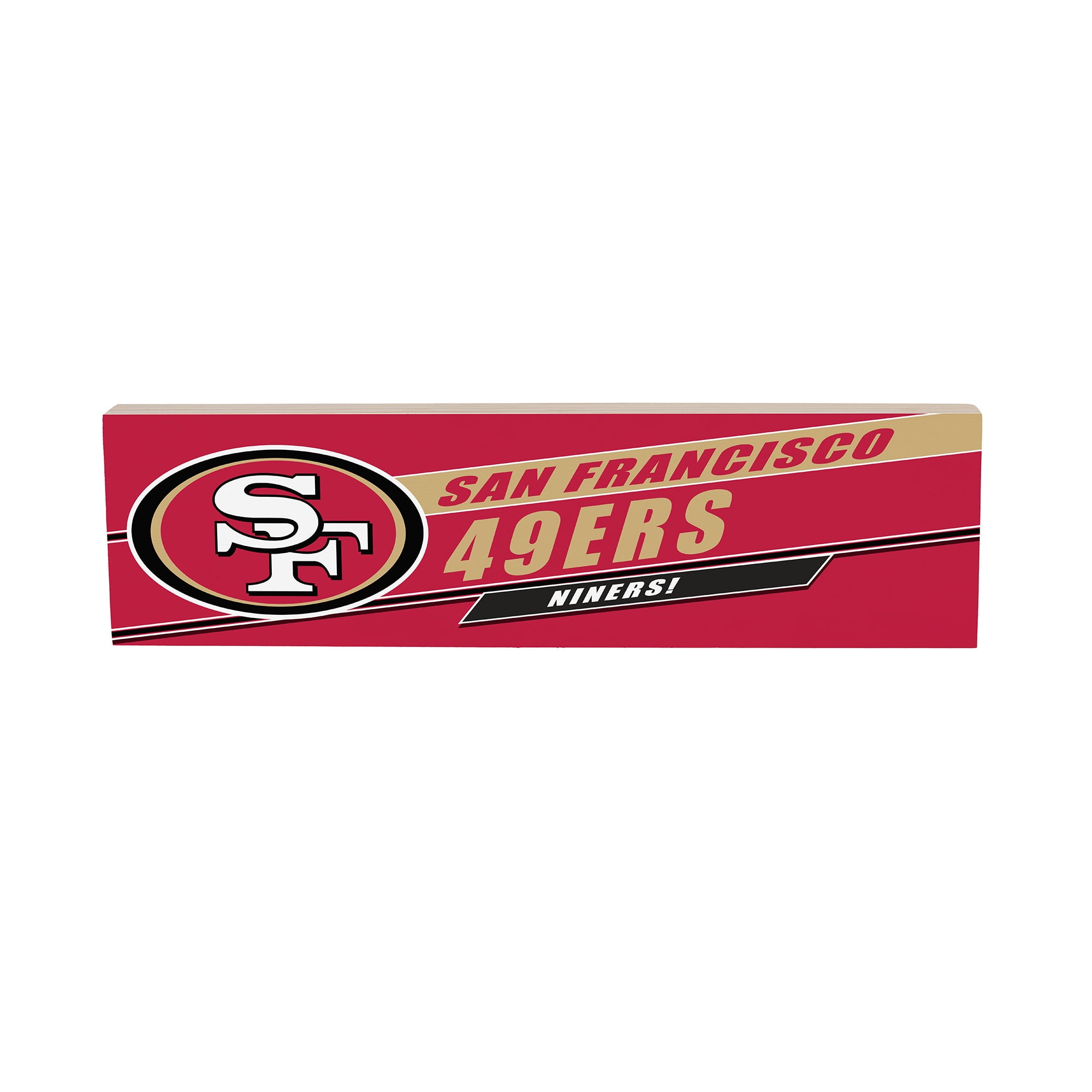 San Francisco 49ers 5" x 18" Shadow Logo Wood Mantle Sign - Walmart.com