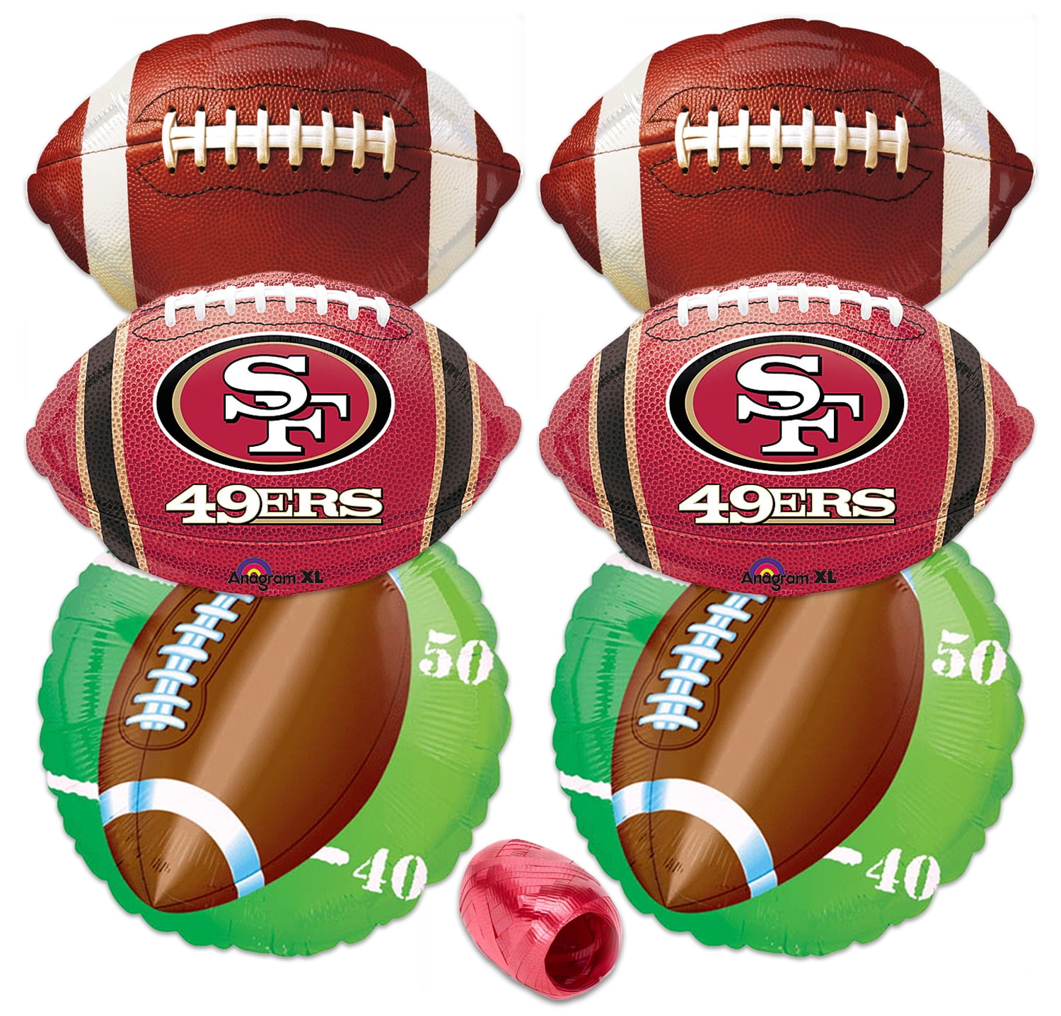 San Francisco 49ers Playoffs Football Mylar Foil Balloons 7pc 7pc ...