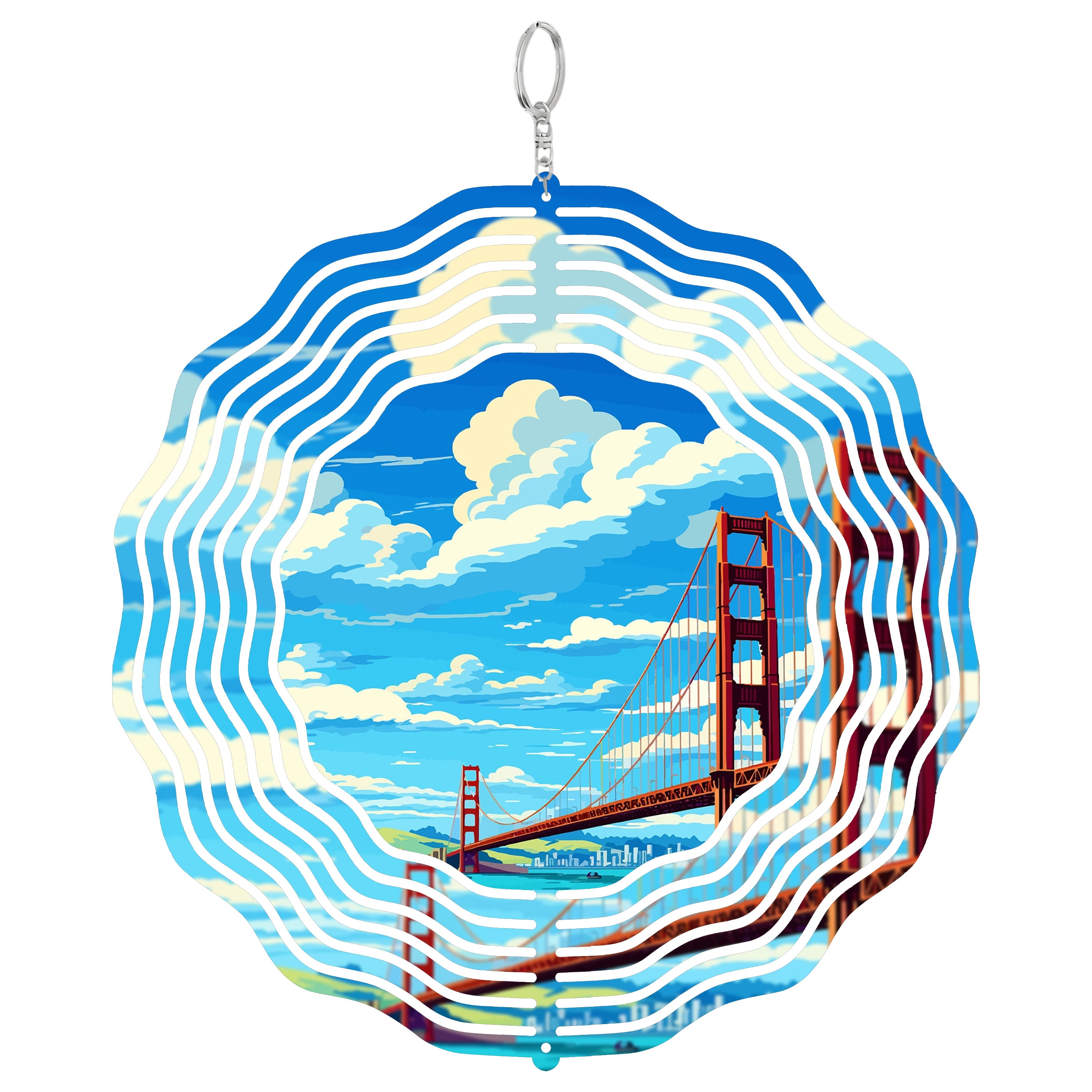 San Francisco Bay 3D Wind Spinner Stainless Steel Kinetic Art Garden ...
