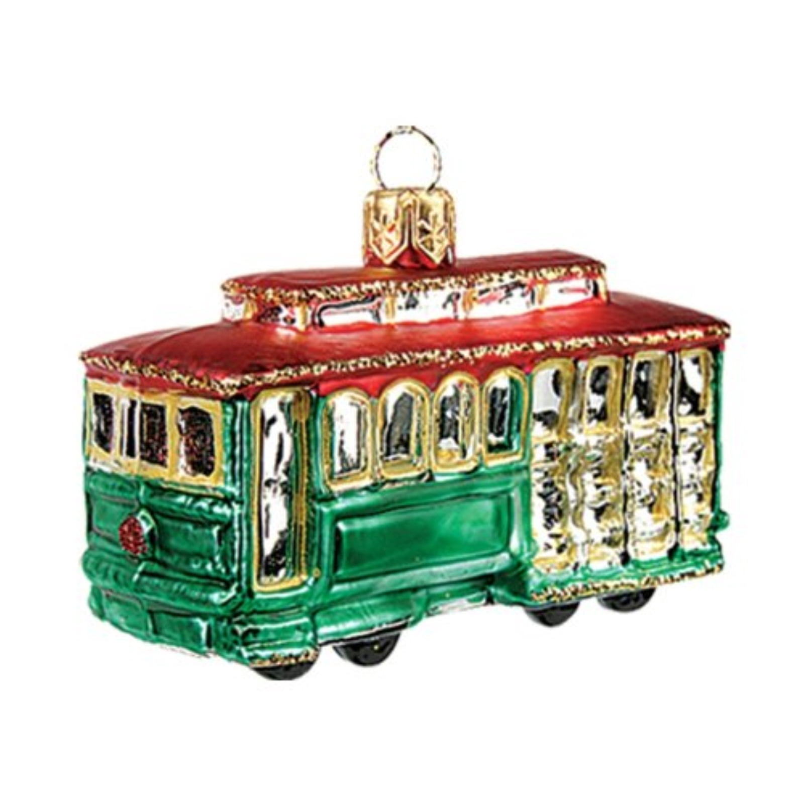 San Francisco Cable Car Polish Glass Mini Christmas Ornament Decoration ...