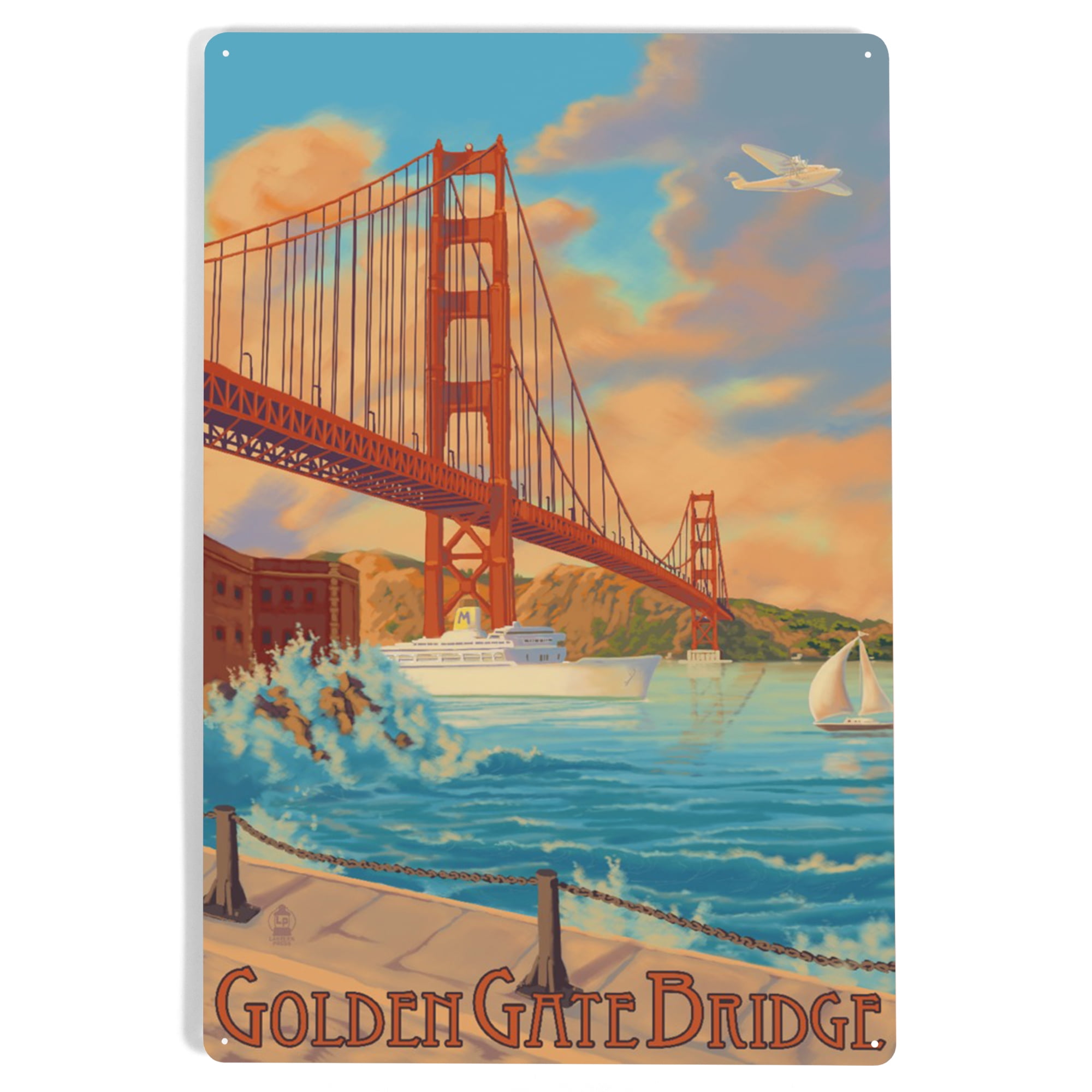 San Francisco, California, Golden Gate Bridge (12x18 Aluminum Art ...