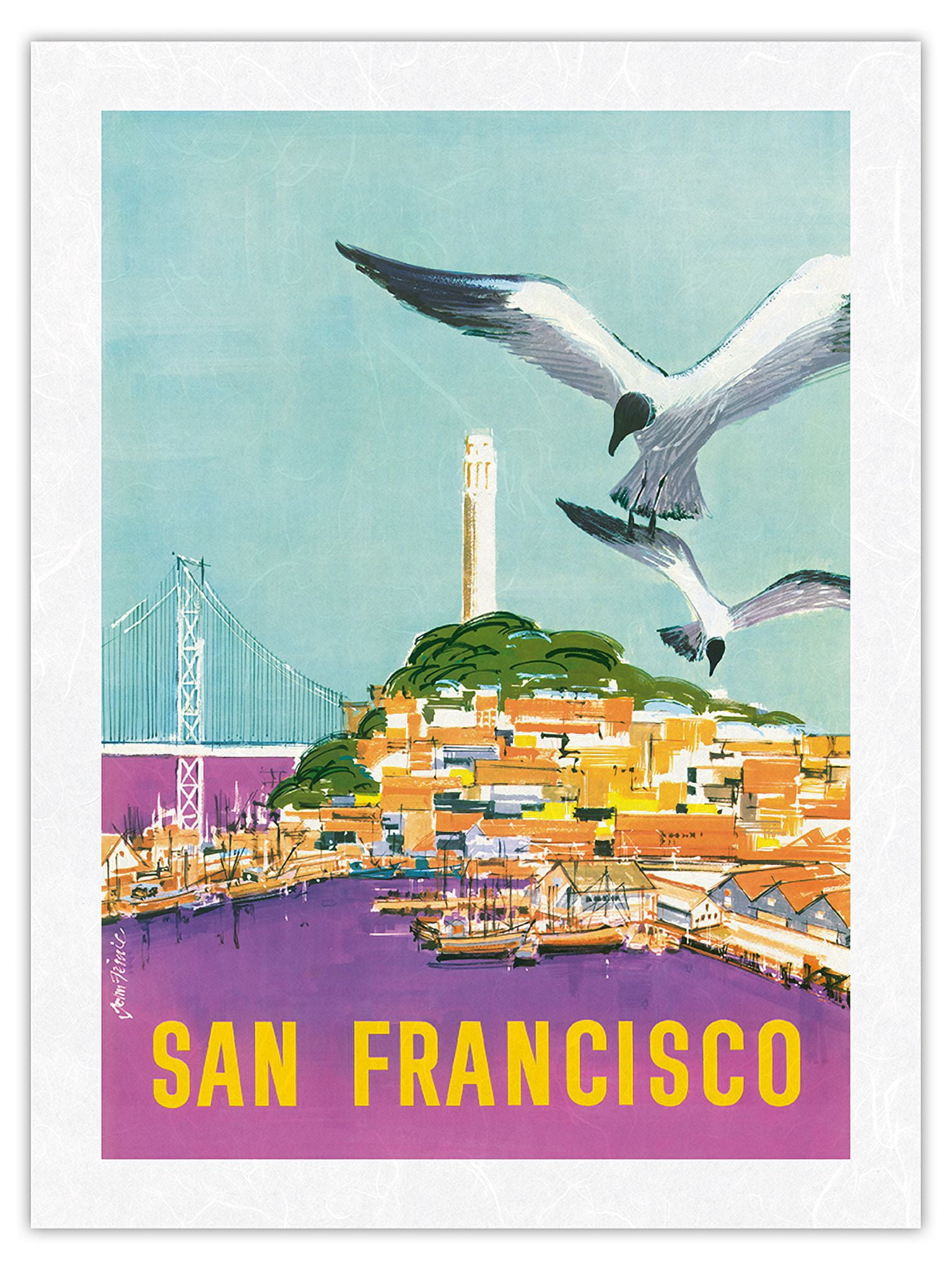 San Francisco California - SF Coit Tower - Vintage Airline Travel ...