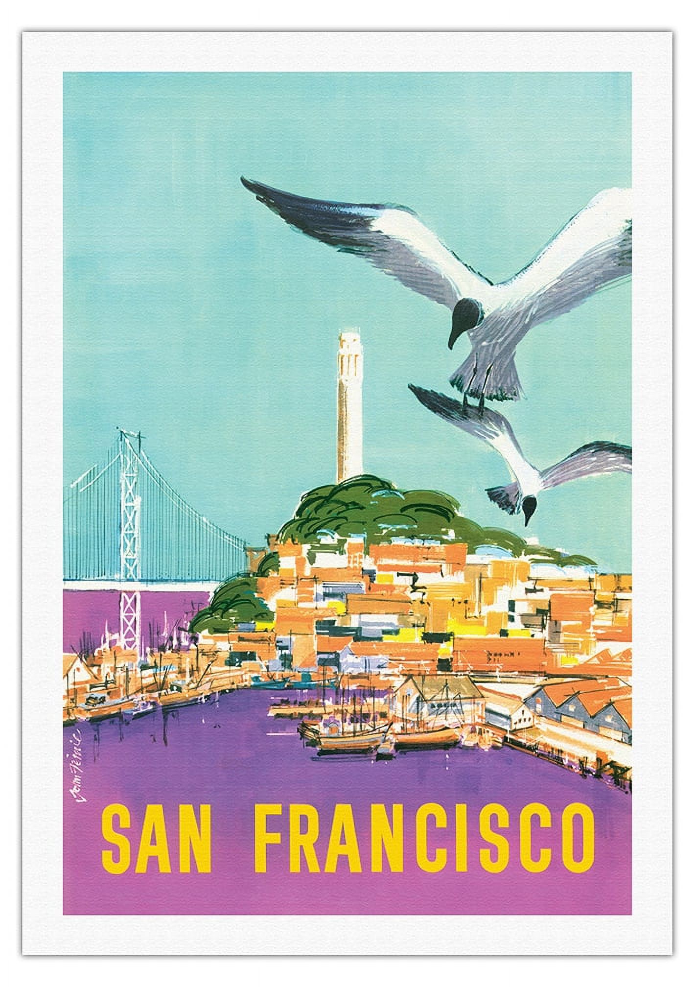 San Francisco California - SF Coit Tower - Vintage Airline Travel ...