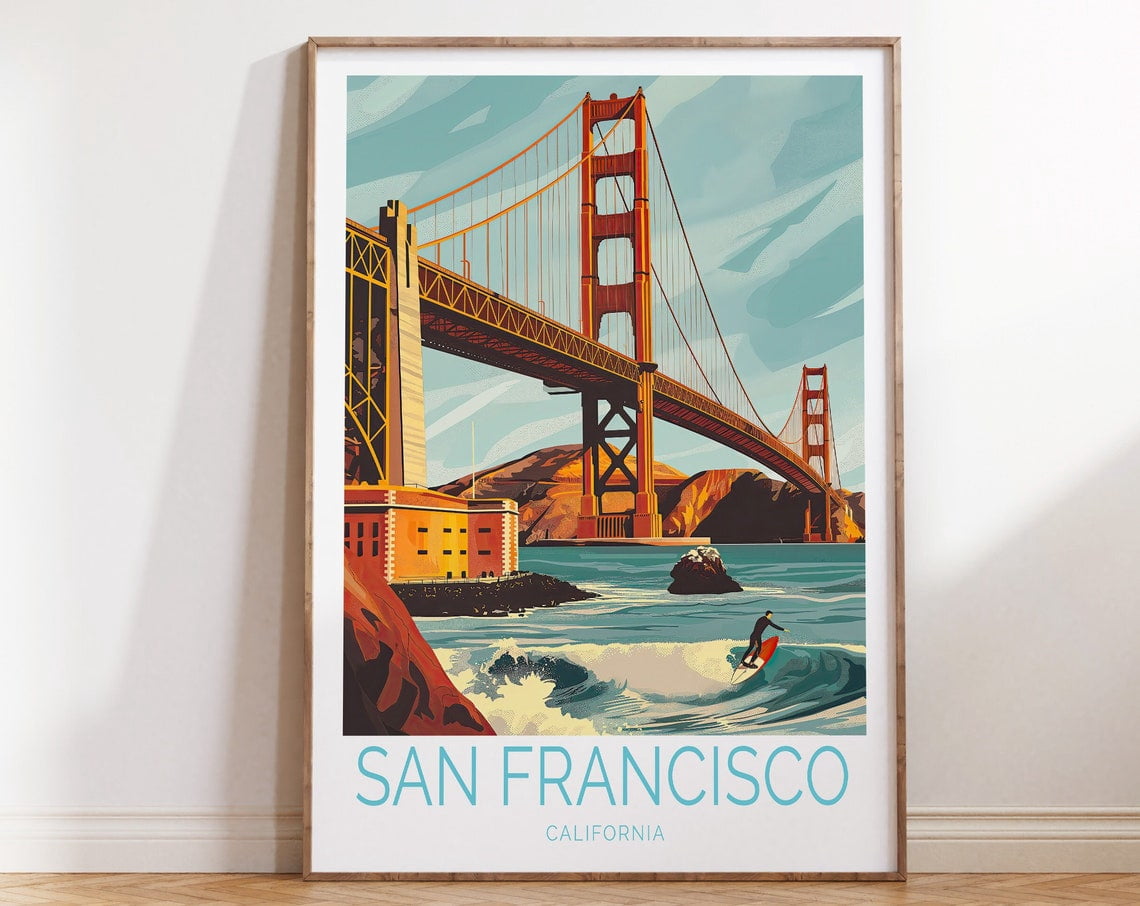 San Francisco California Travel Poster, San Francisco California Print ...