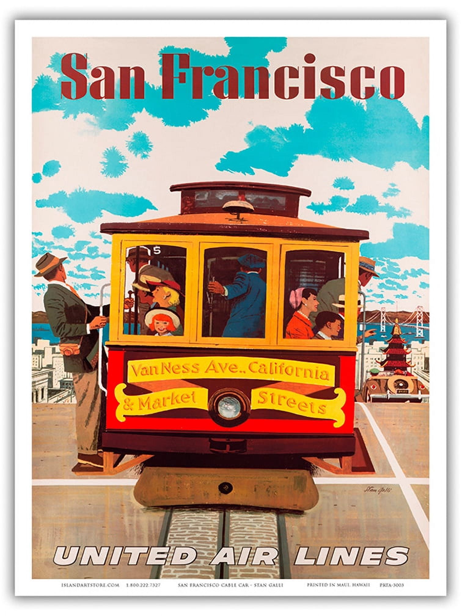 San Francisco California - Van Ness Ave and Market Street - United Air ...