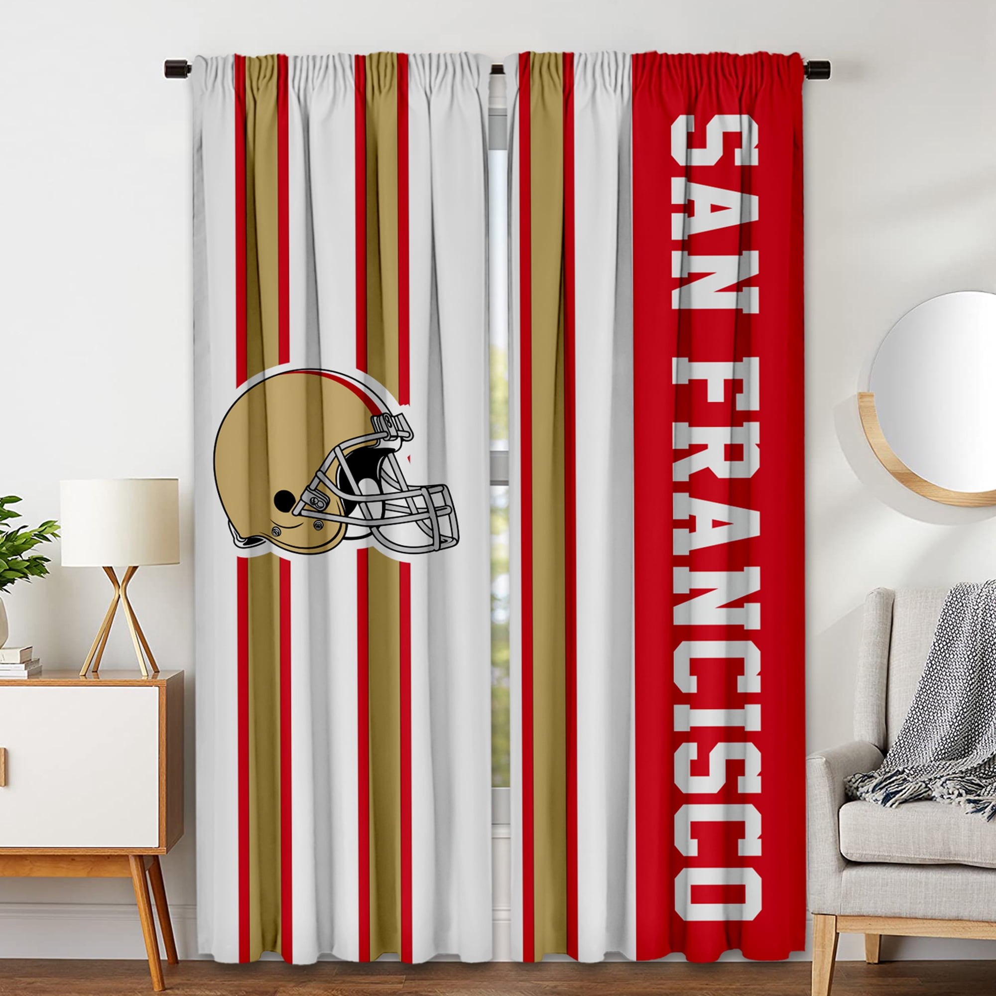 San Francisco City Football Team Blackout Curtain Panels, 72"Wx84"L, 2 ...