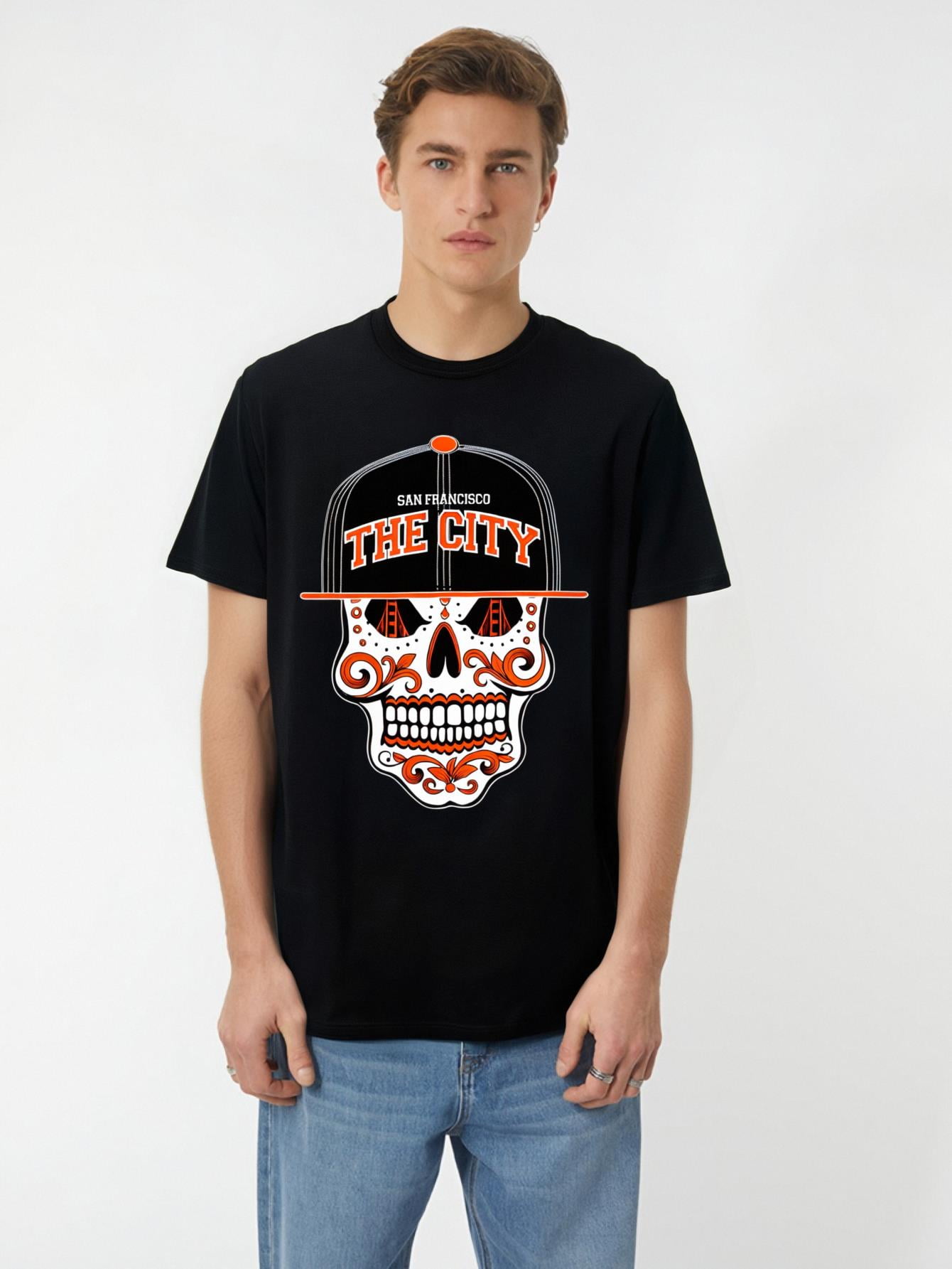 San Francisco The City Sugar Skull Bay Bridge Golden Gate T-Shirt ...