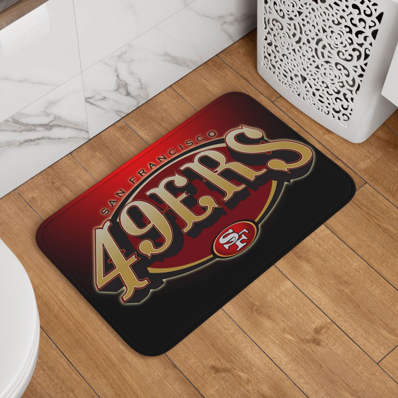 San_Francisco Crystal Velvet Lock Edge Floor Mat 40" x 60", Football ...
