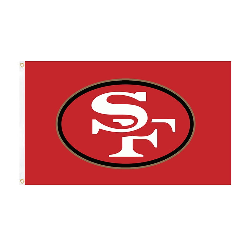 Red Football Flag, Red, Football Fans Gifts SF Banner with 2 Grommets ...