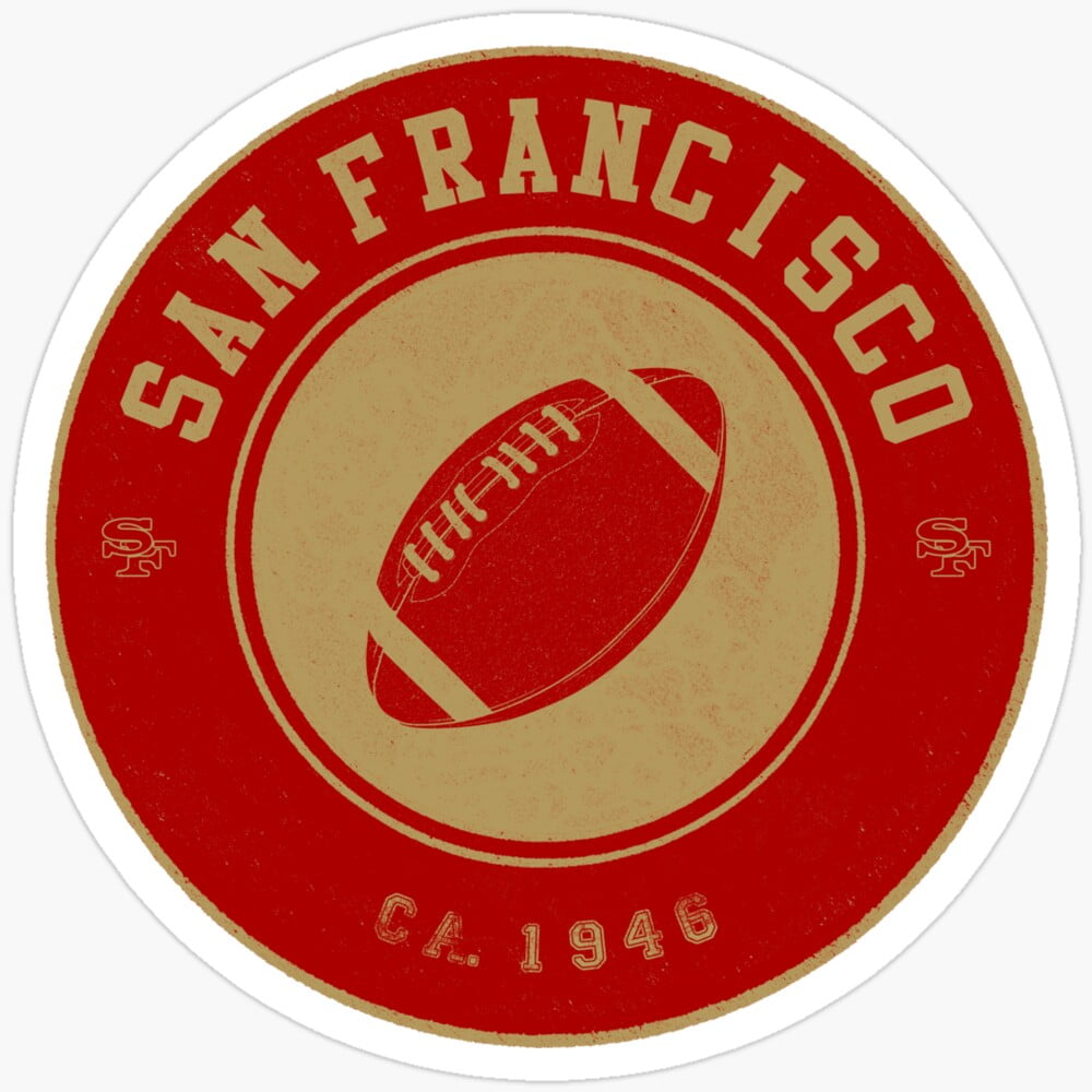 San Francisco Football Vintage Logo Red Sticker Baseball Sticker ...