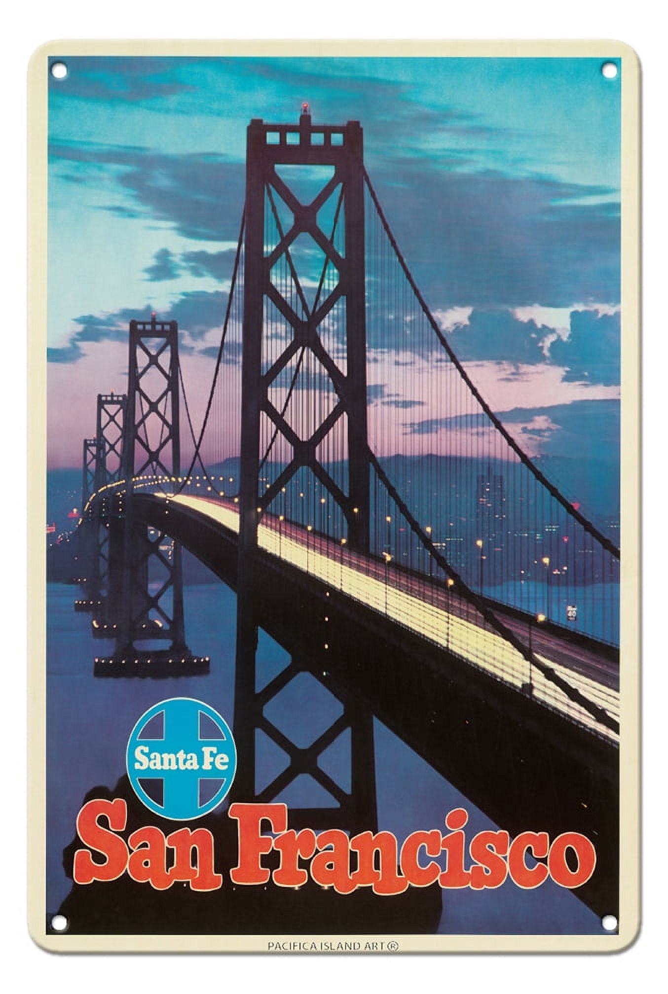 San Francisco - Golden Gate Bridge - Santa Fe Railroad - Vintage ...