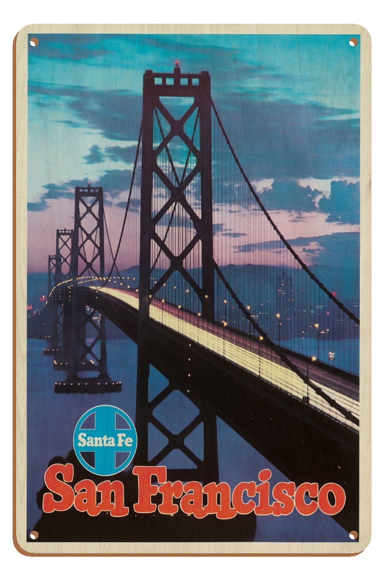 San Francisco - Golden Gate Bridge - Santa Fe Railroad - Vintage ...