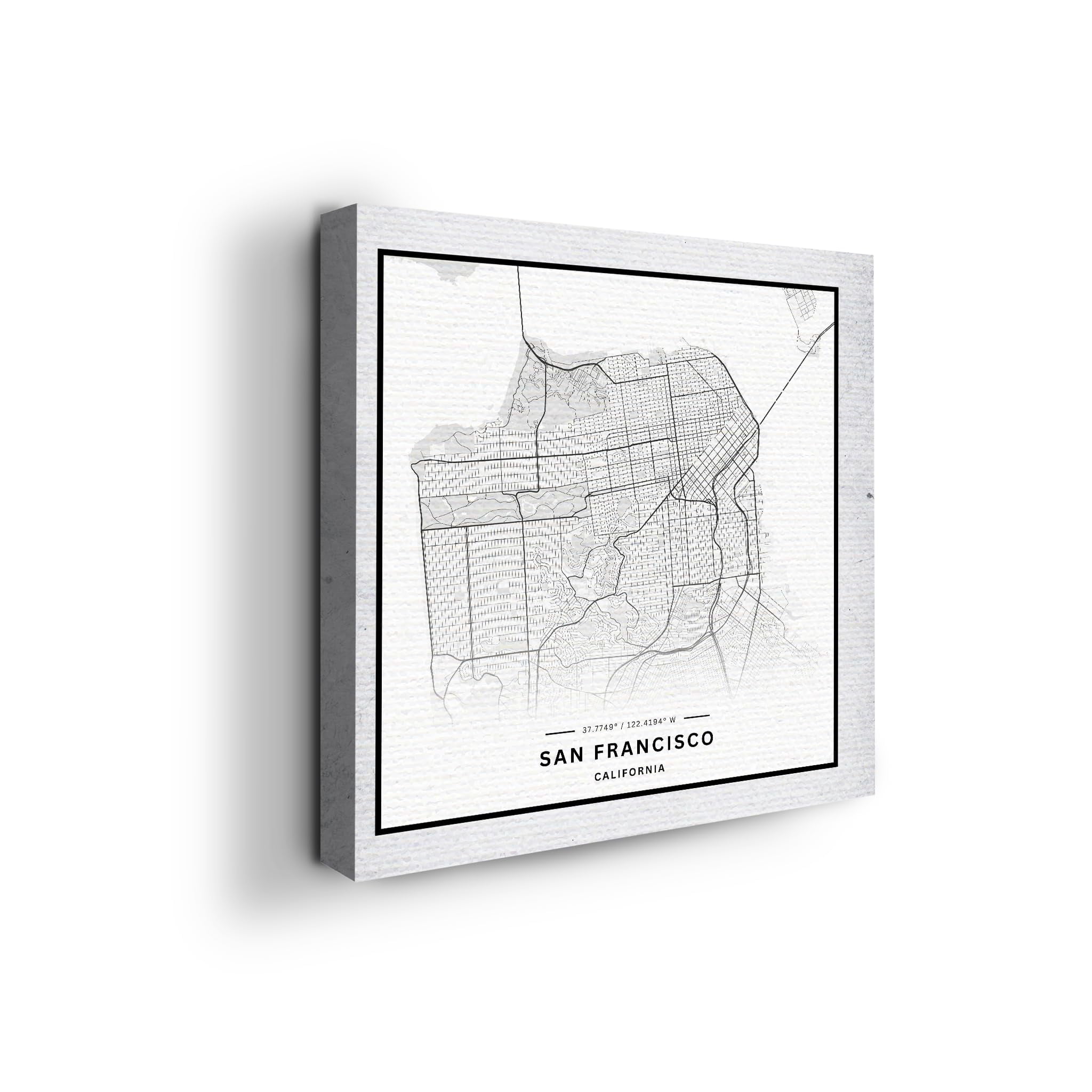 San Francisco Map Canvas Wall Art by Mavis Print- 14x14 inches Map Wall ...