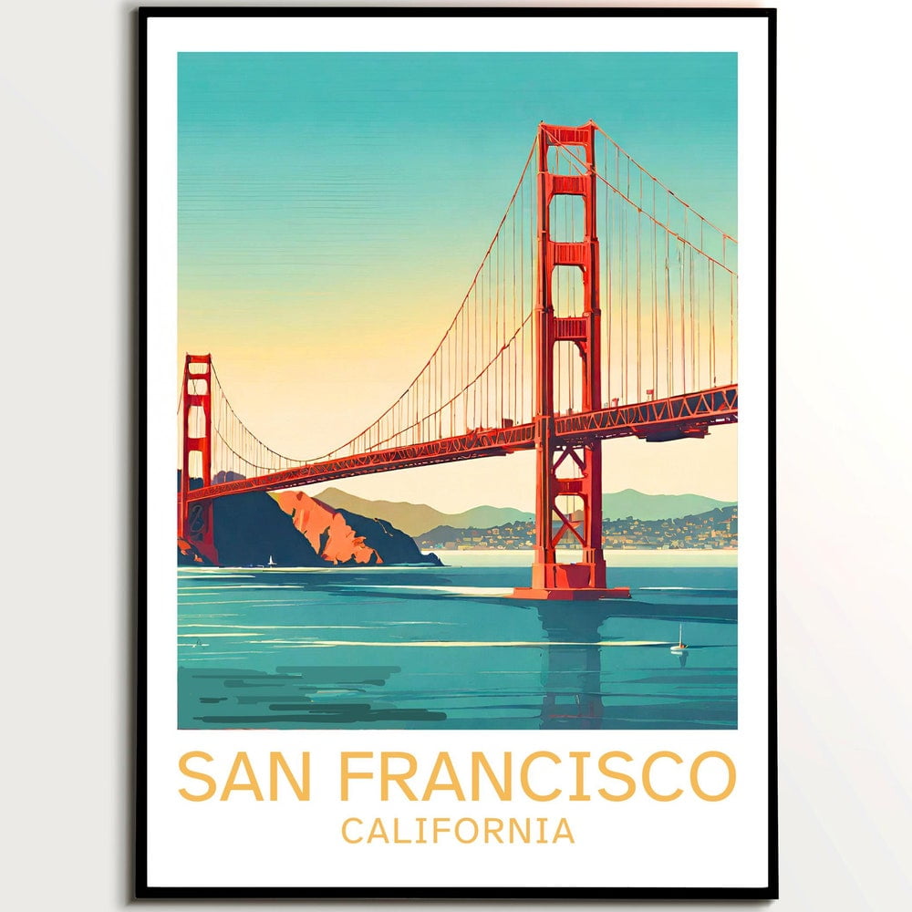 San Francisco Poster, California Wall Art Print, San Fran Travel Poster ...