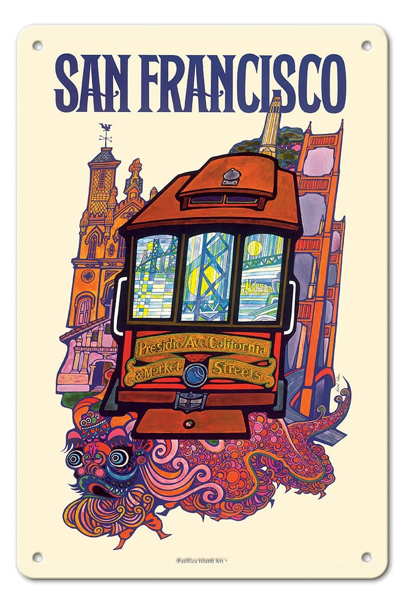 San Francisco - Presidio California Market Street Cable Car - Vintage ...