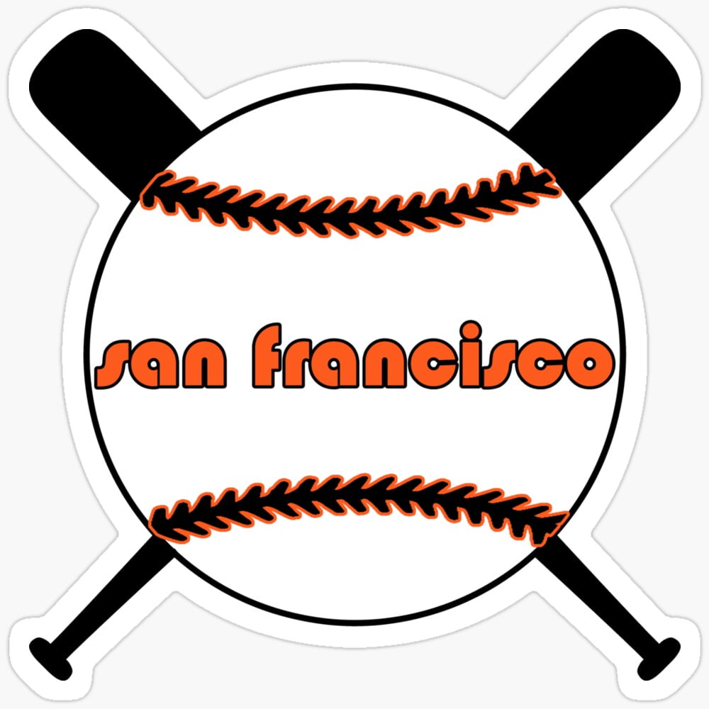 San Francisco Retro Throwback Baseball With Crossed Bats Sticker Phone ...