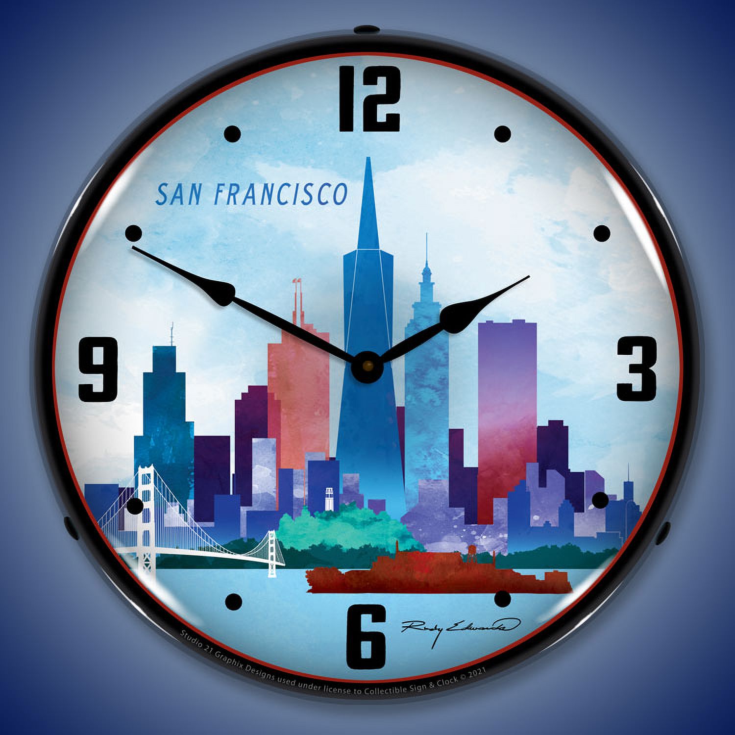 Collectable Sign and Clock San Francisco Skyline LED Lighted Premium ...