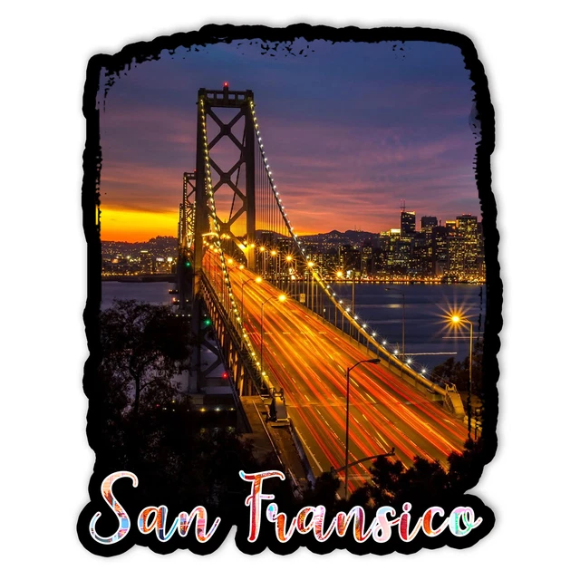 San Francisco Sticker Traveling Golden Gate Bridge Phone Decal Water ...