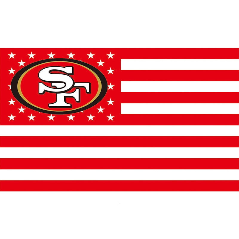 Red White Stars and Stripes USA Flag, Football Fans Gifts SF Banner ...