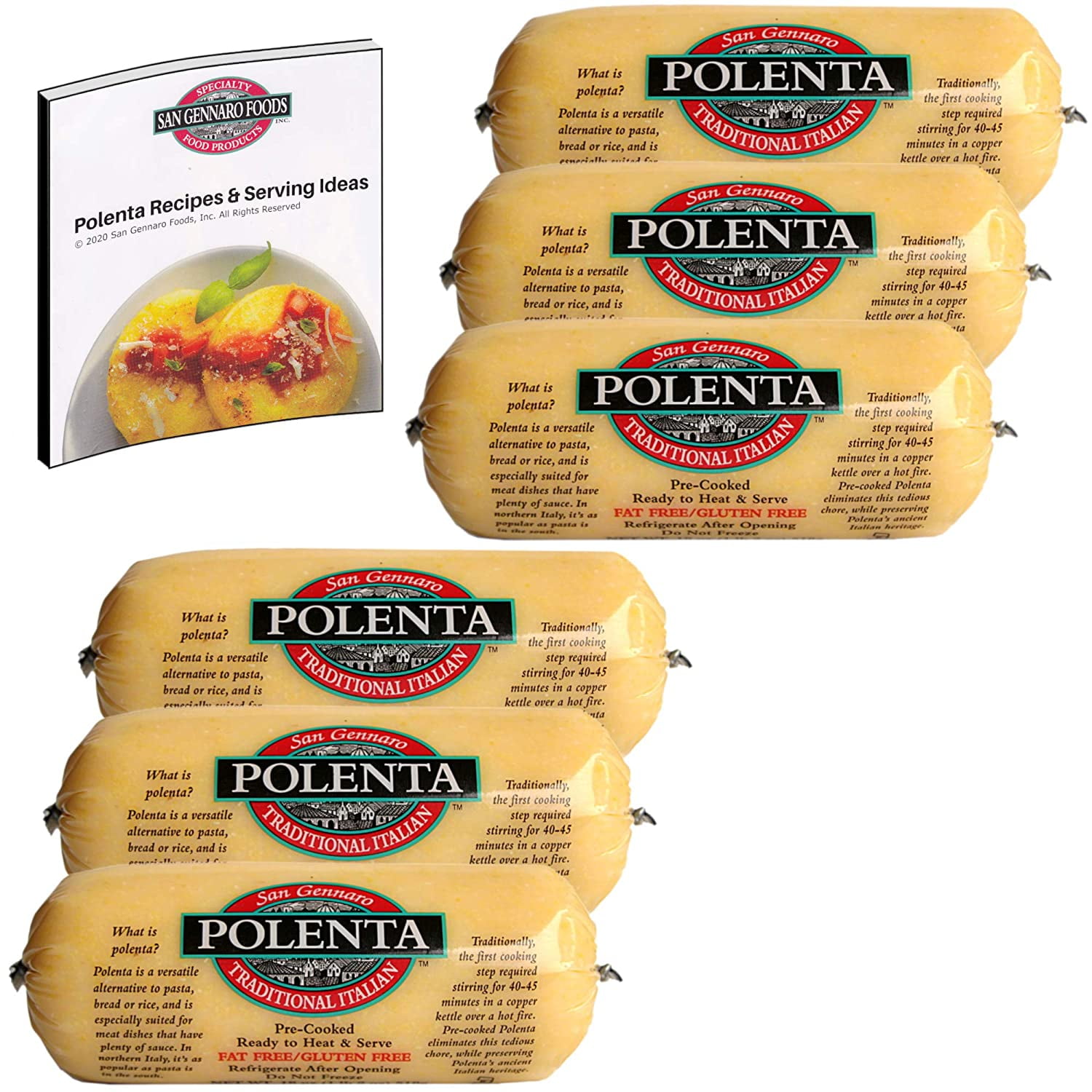 San Gennaro Pre-Cooked Traditional Italian Polenta, Gluten-Free, Fat ...