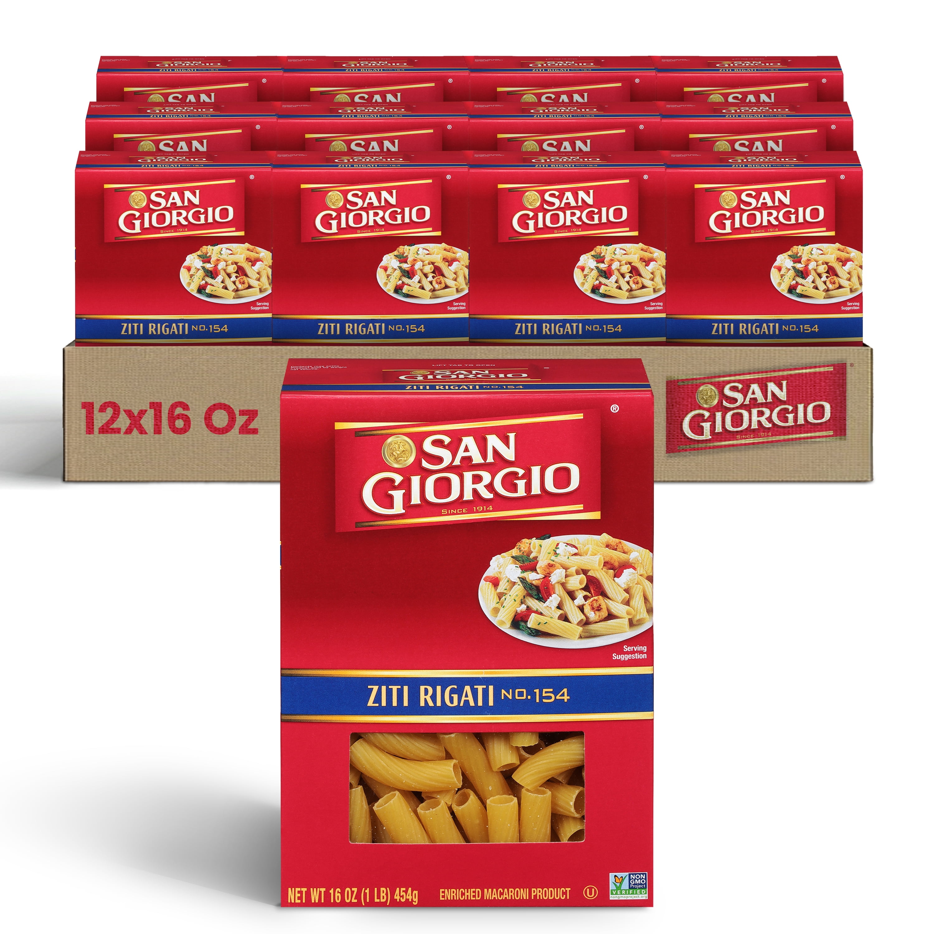 San Giorgio Ziti Rigati Pasta, 12-Pack (16 oz Each) – Classic Tube ...