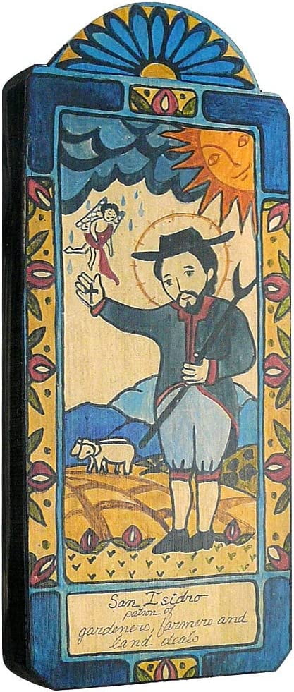 San Isidro (Saint Isidore) Patron Saint of Gardeners Handmade Retablo ...