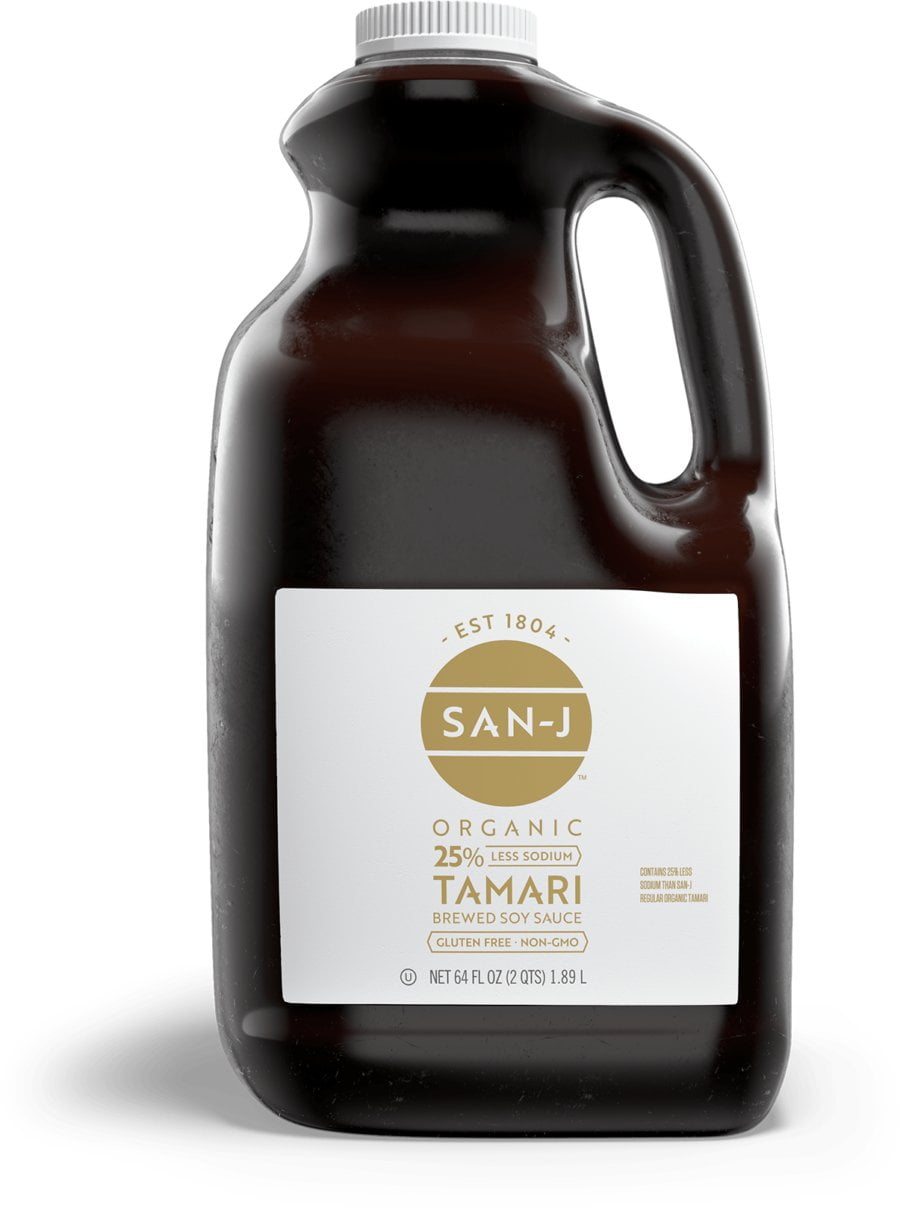 San-J Organic Tamari Low Sodium, Vegetarian, Gluten Free, Flavored Soy ...