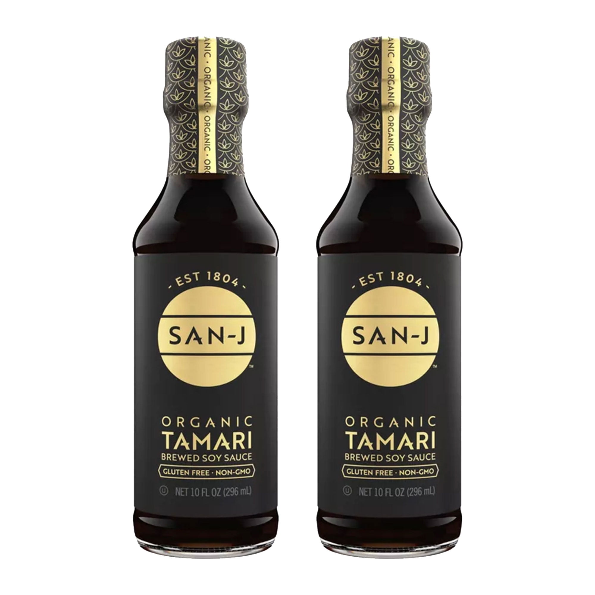 San J Tamari Soy Sauce Organic, 10 Fl oz, in a Glass Bottle (Pack of 2 ...