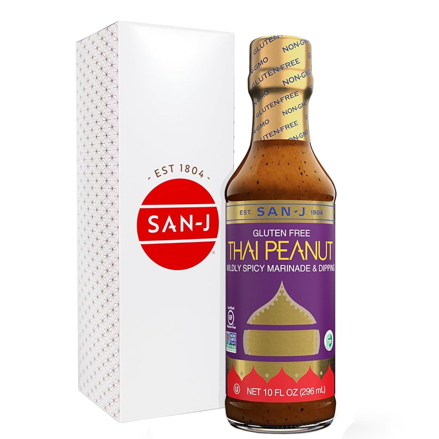 San-J Thai Peanut Mildly Spicy - 10 fl oz Pack of 4 - Walmart.com